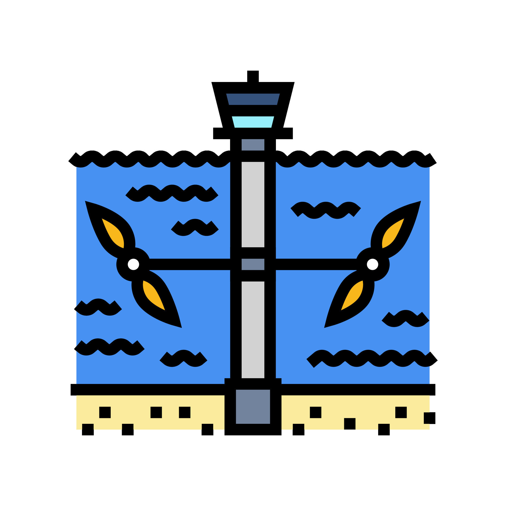 current generator tidal power color icon vector illustration 36930647 ...