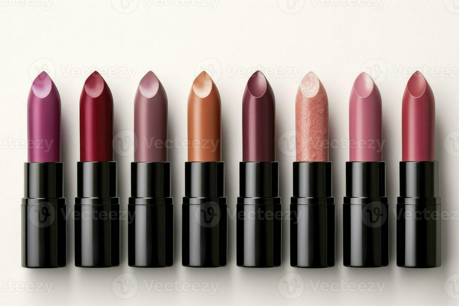 AI generated Set of color lipsticks isolated on white background ...