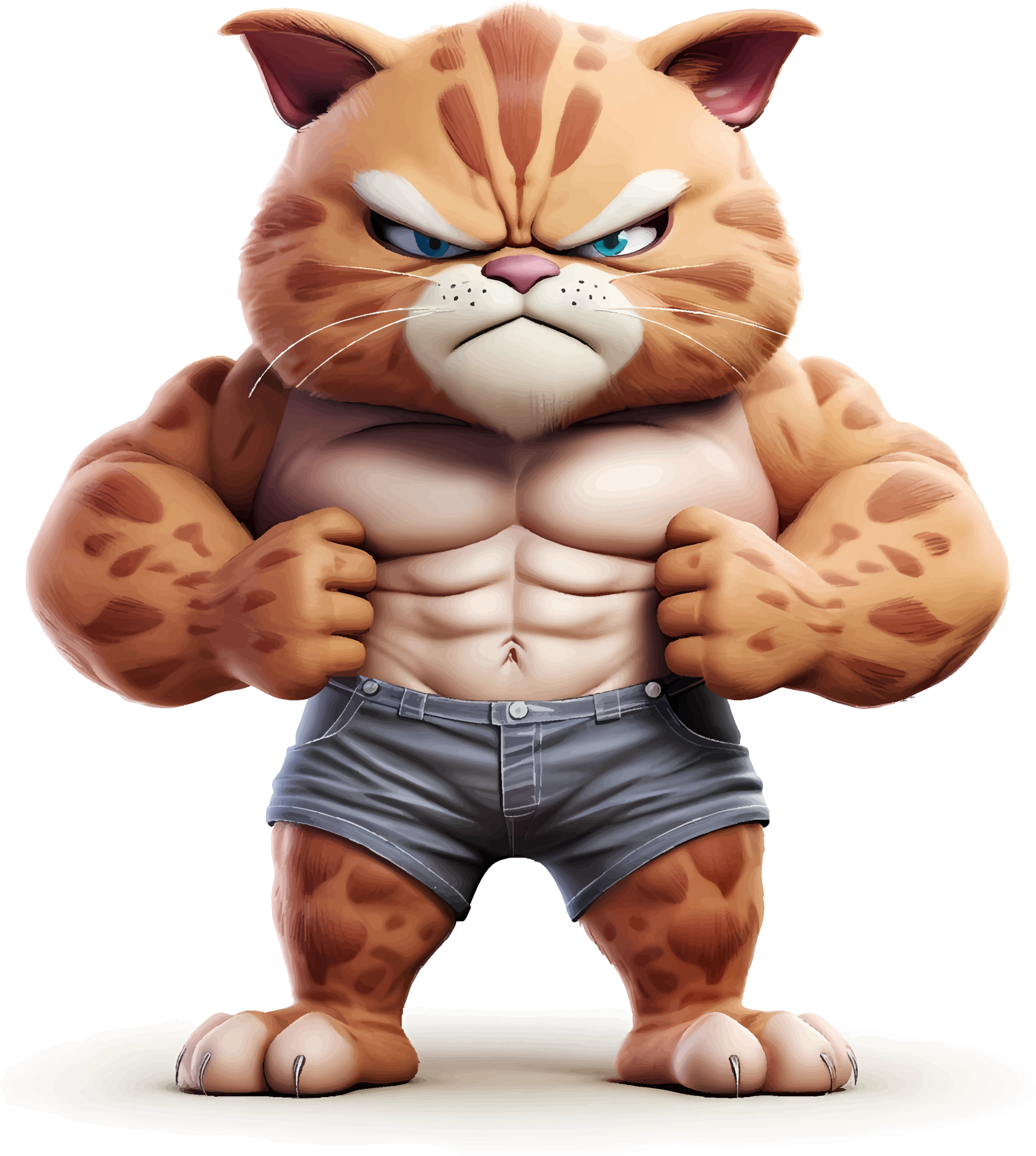 ai generado gato con un cuerpo lleno de músculos, con un enojado pero ... ai generado gato con un cuerpo lleno de músculos, con un enojado pero ...
