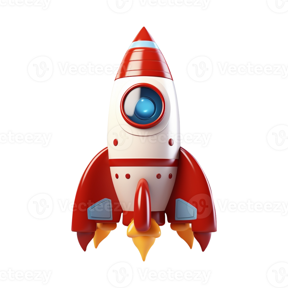 AI generated 3d render of a rocket isolated transparent background png ...