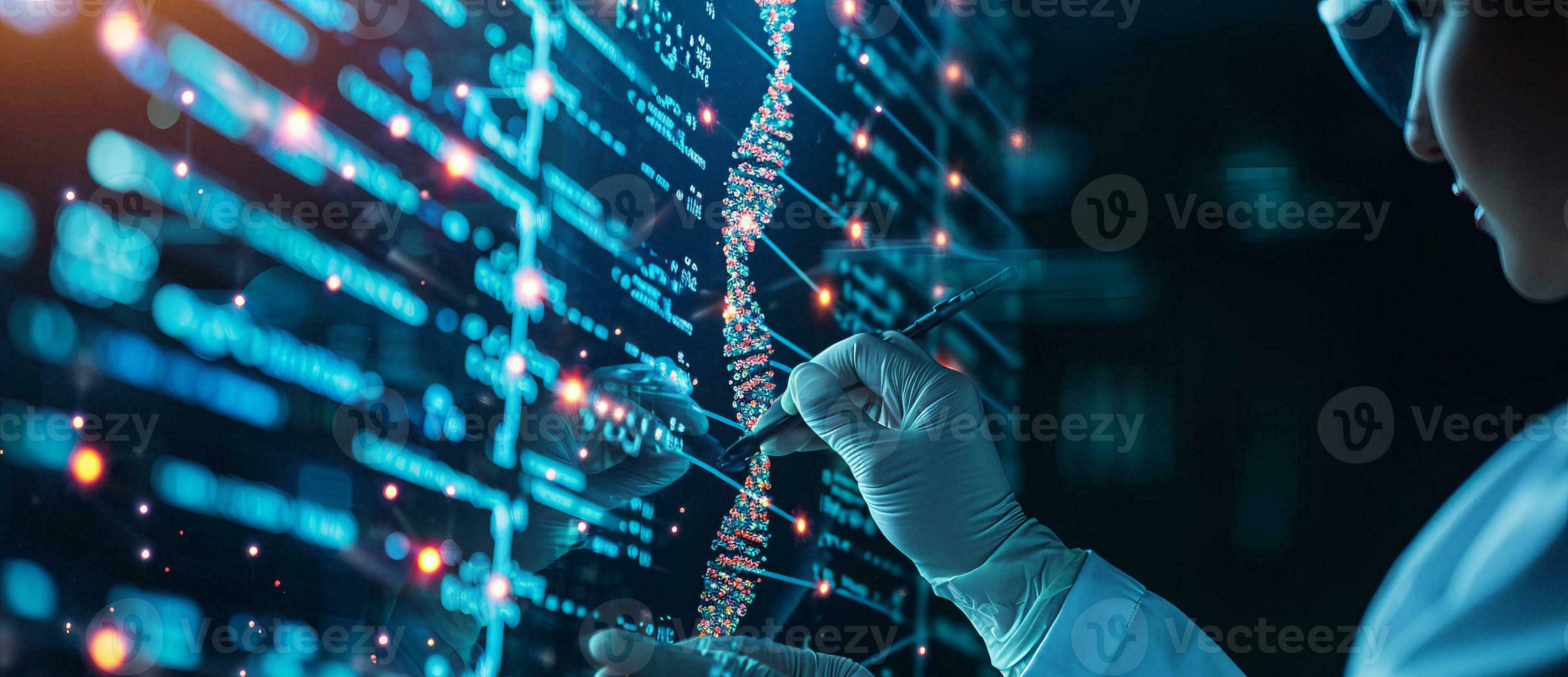 AI generated Scientists explore results of microbiology DNA sequencing ...