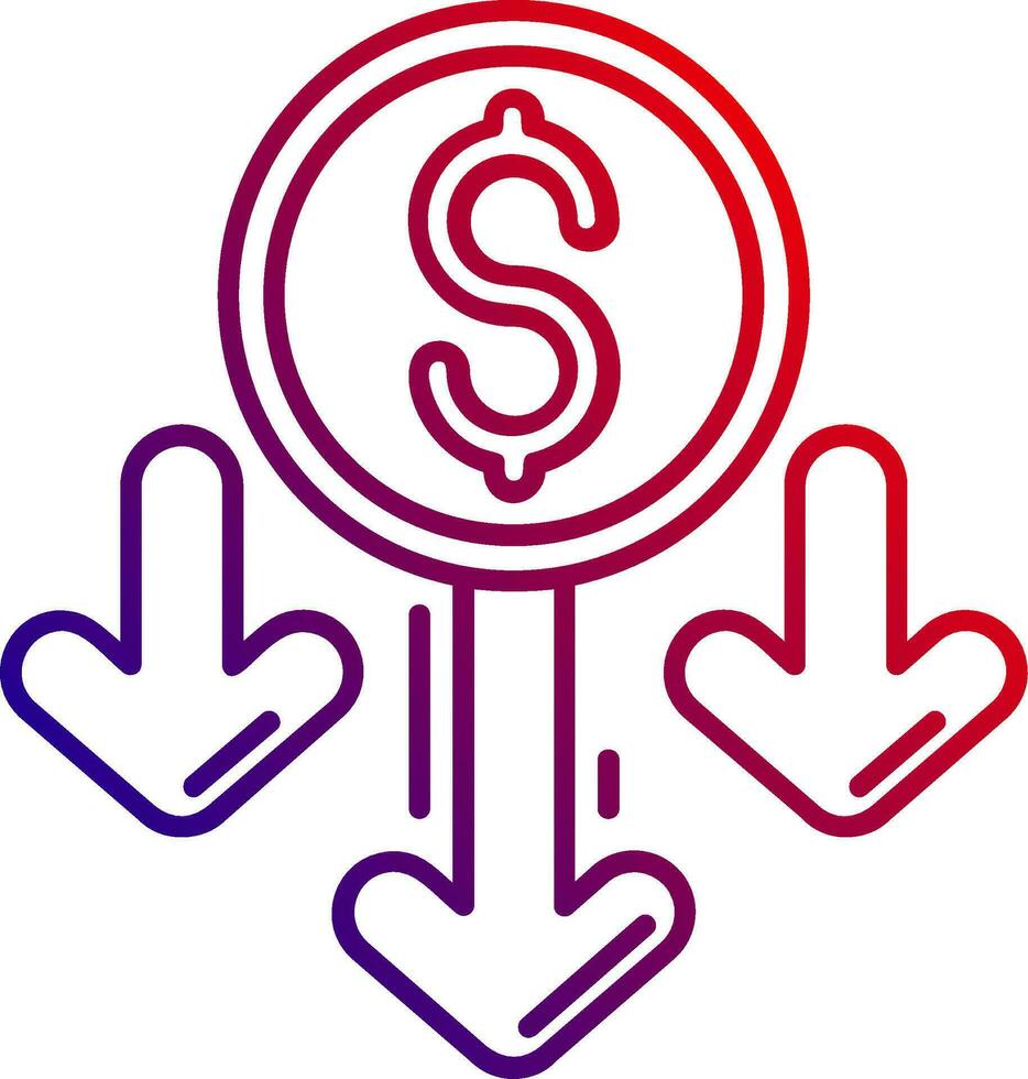 Decrease Line gradient Icon 36979347 Vector Art at Vecteezy