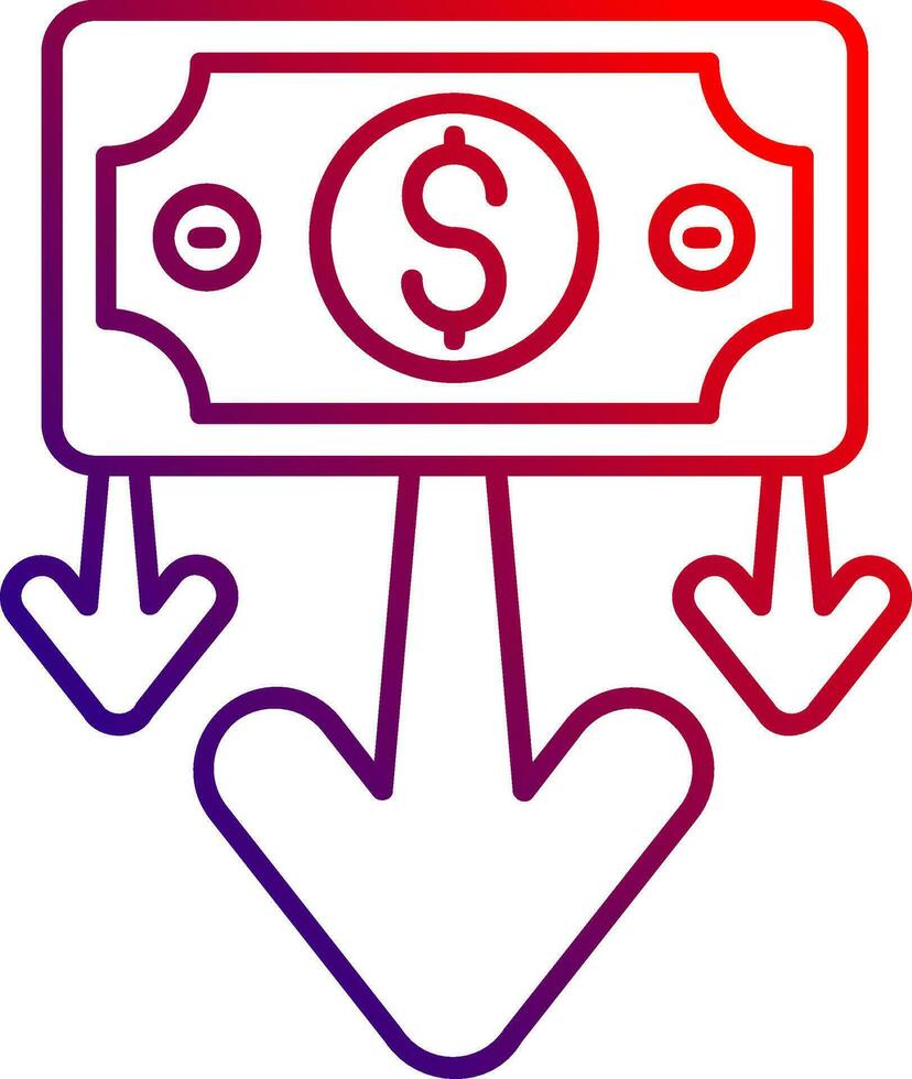 Decrease Line gradient Icon 36979412 Vector Art at Vecteezy