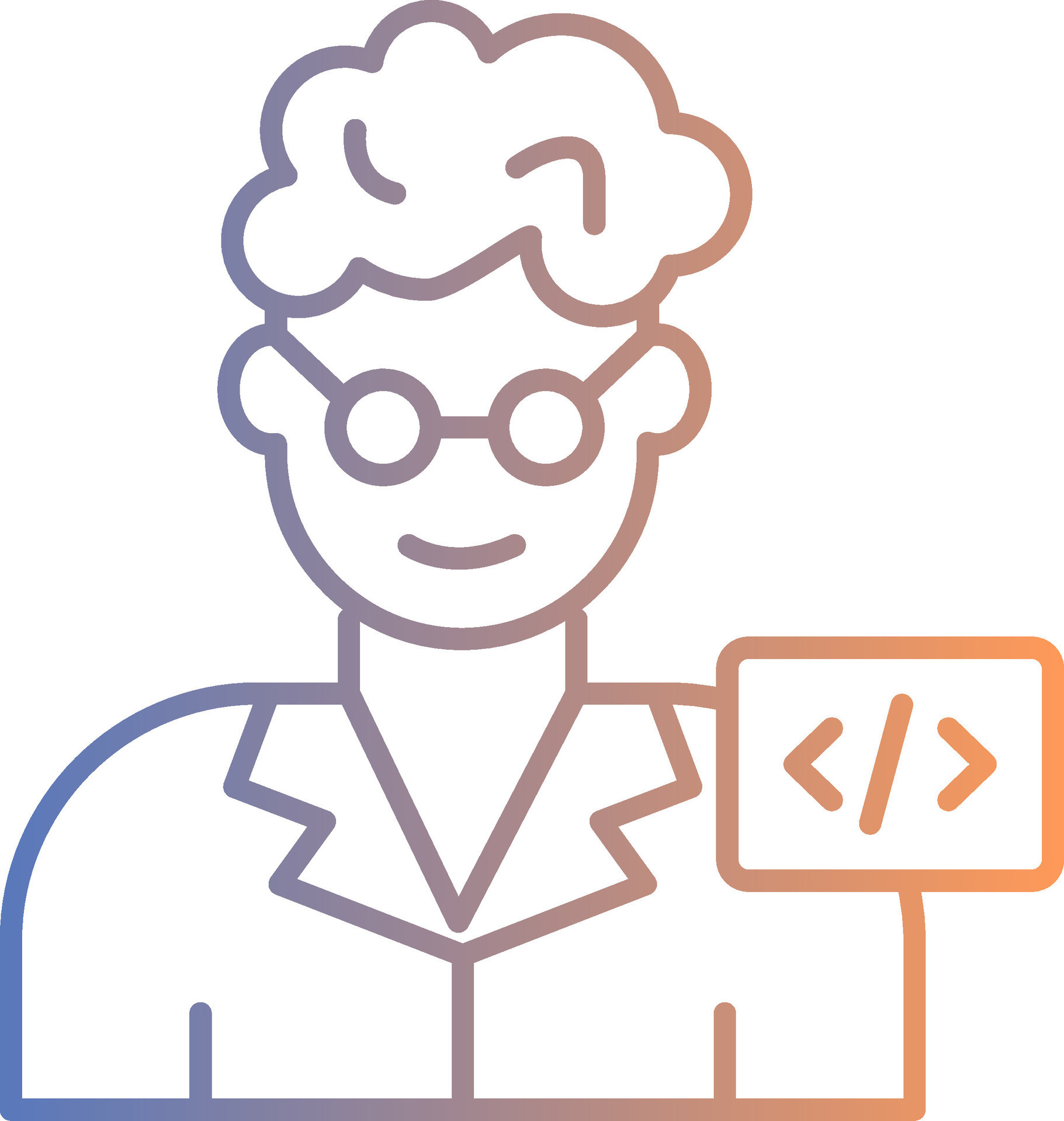 Programmer Line Gradient Icon 36988227 Vector Art At Vecteezy