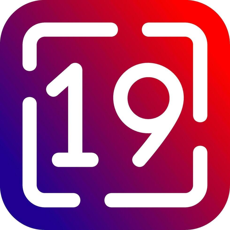 Nineteen Solid Gradient Icon 36995094 Vector Art at Vecteezy
