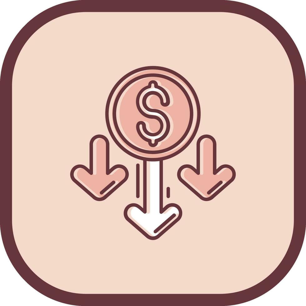 Decrease Line filled sliped Icon 37000666 Vector Art at Vecteezy