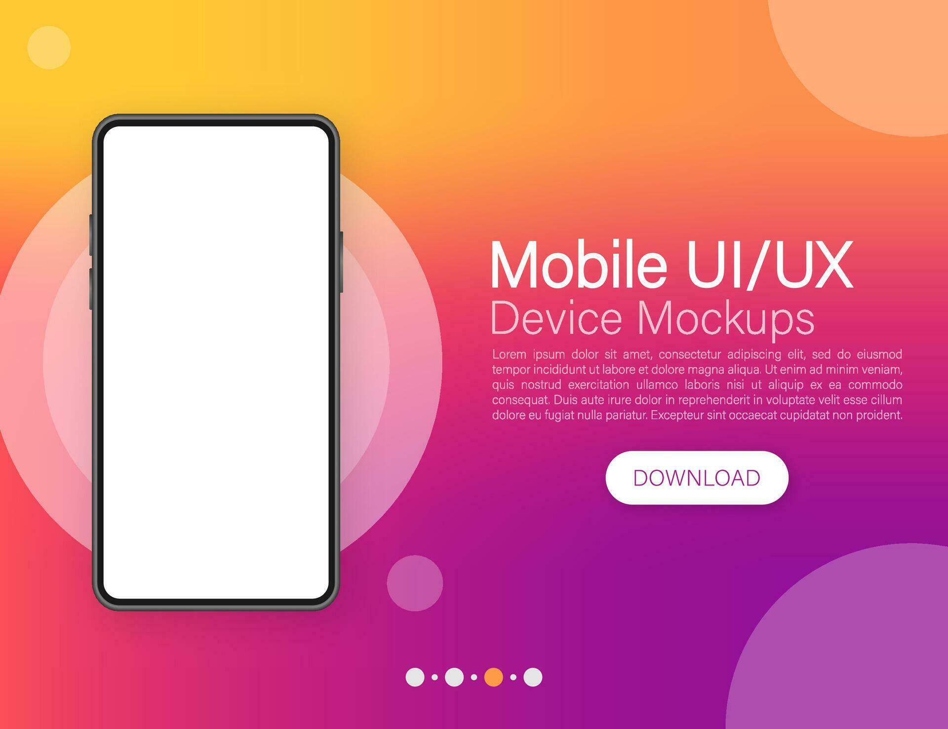 Vector design template. Vector ui design screen. Symbol, sign. Ui interface. Web page template ...