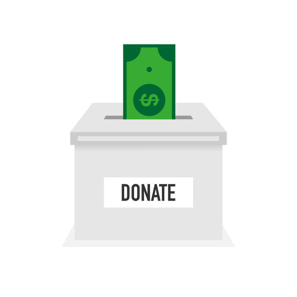 Donation box icon in flat style isolated on background. Vector ... Donation box icon in flat style isolated on background. Vector ...