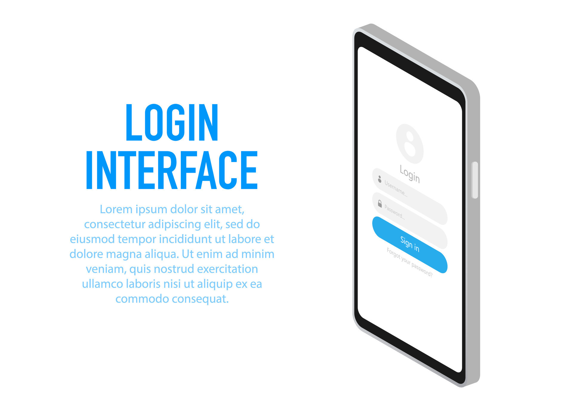 Trendy log in interface Application with log in window. Vector ...