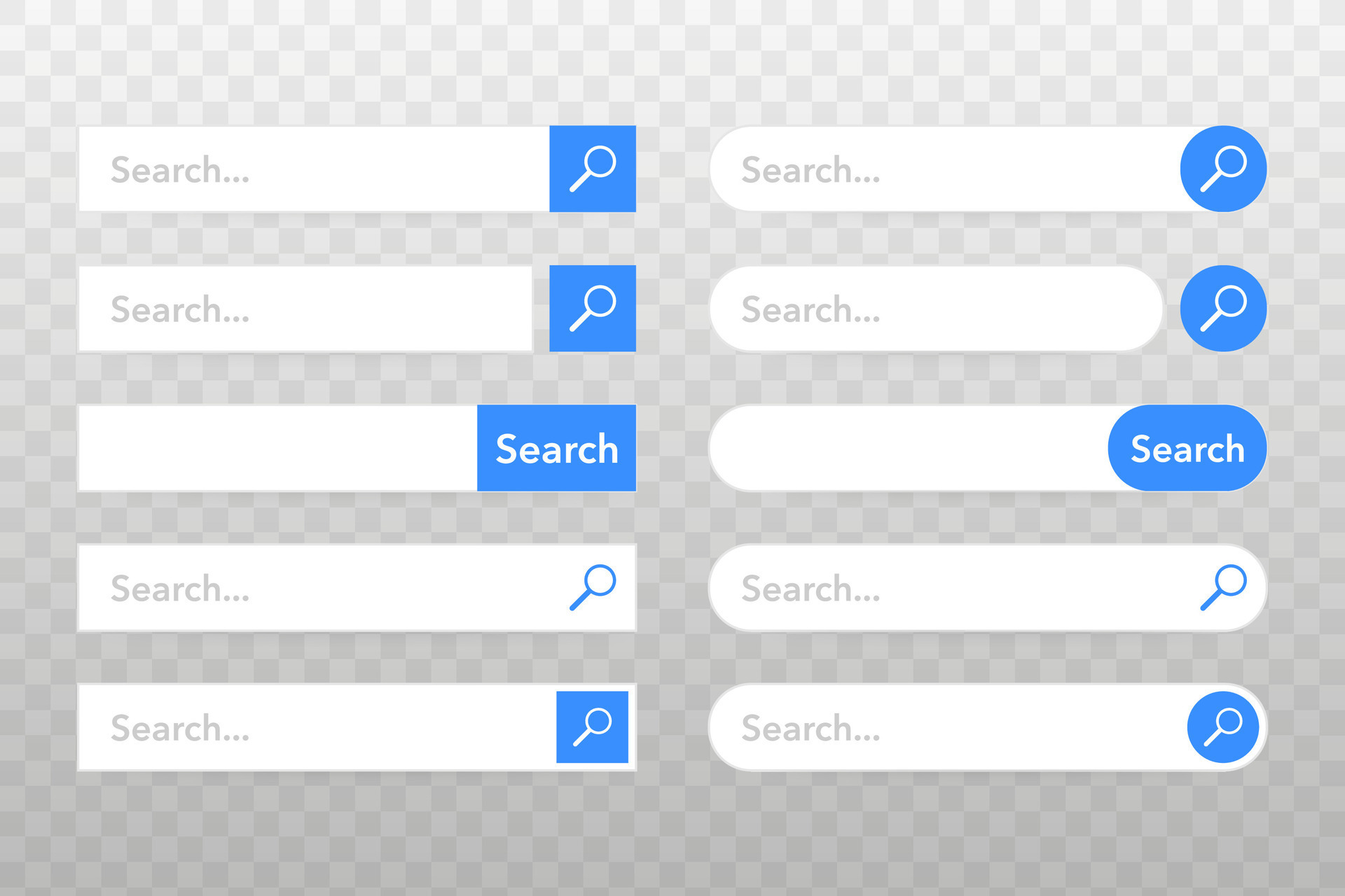 Search bar vector element design, set of search boxes ui template ...