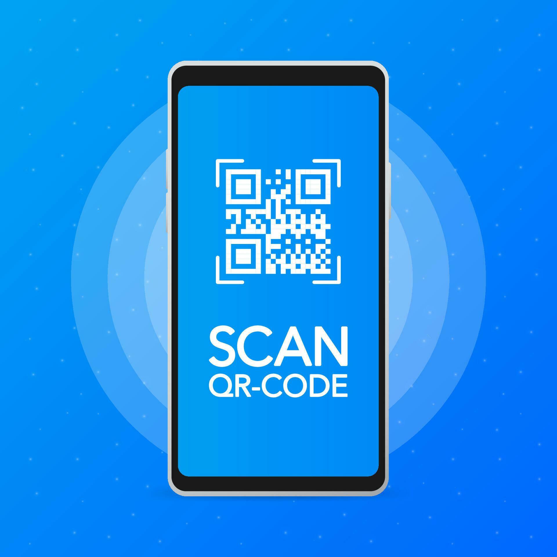 Scan code smartphone on white background. Isolated white background ...