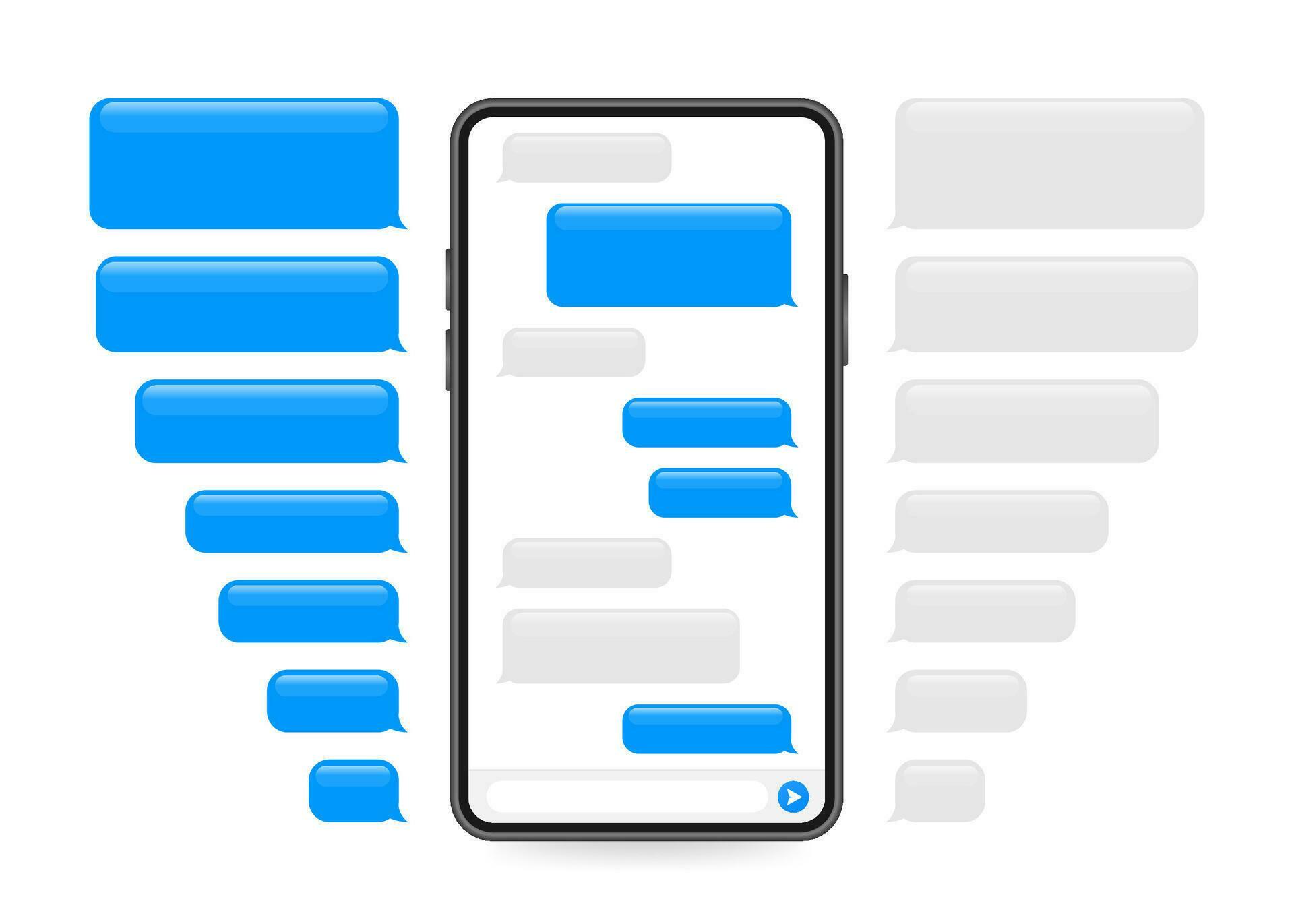 Flat Messages Bubbles. Chat interface. Message bubbles. 37010191 Vector ...