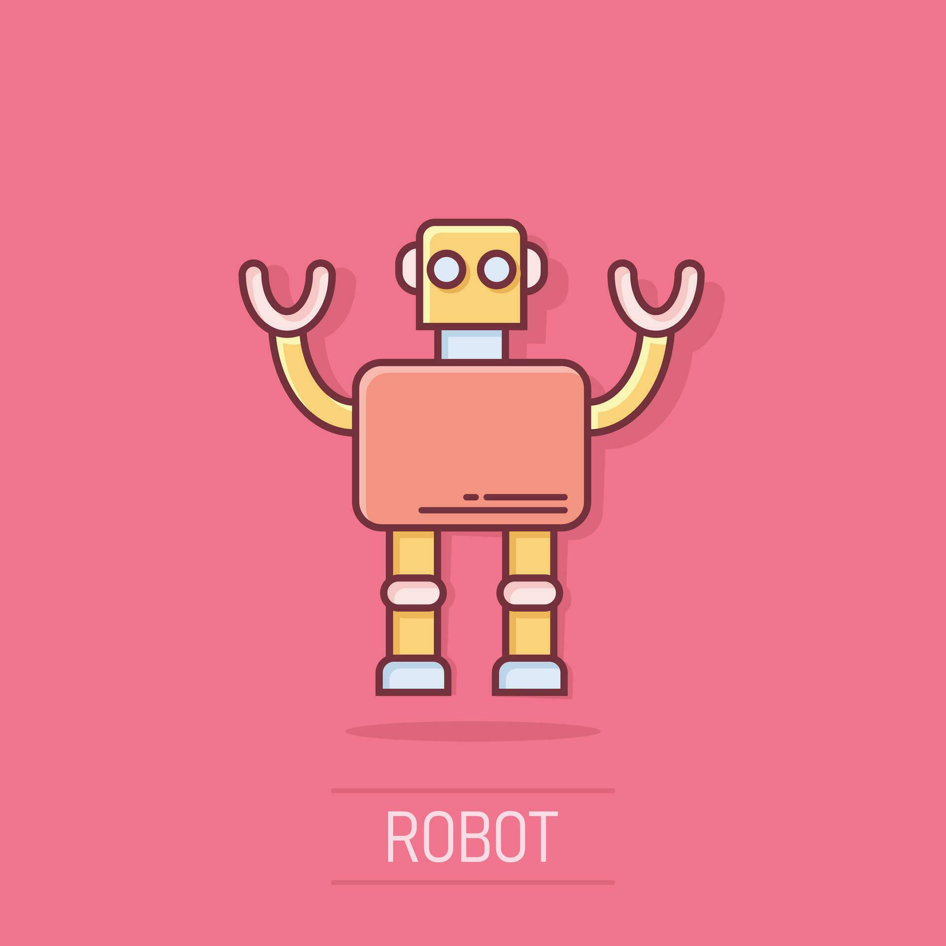 Cute Robot Chatbot Icon In Comic Style Bot Operator Cartoon Vector