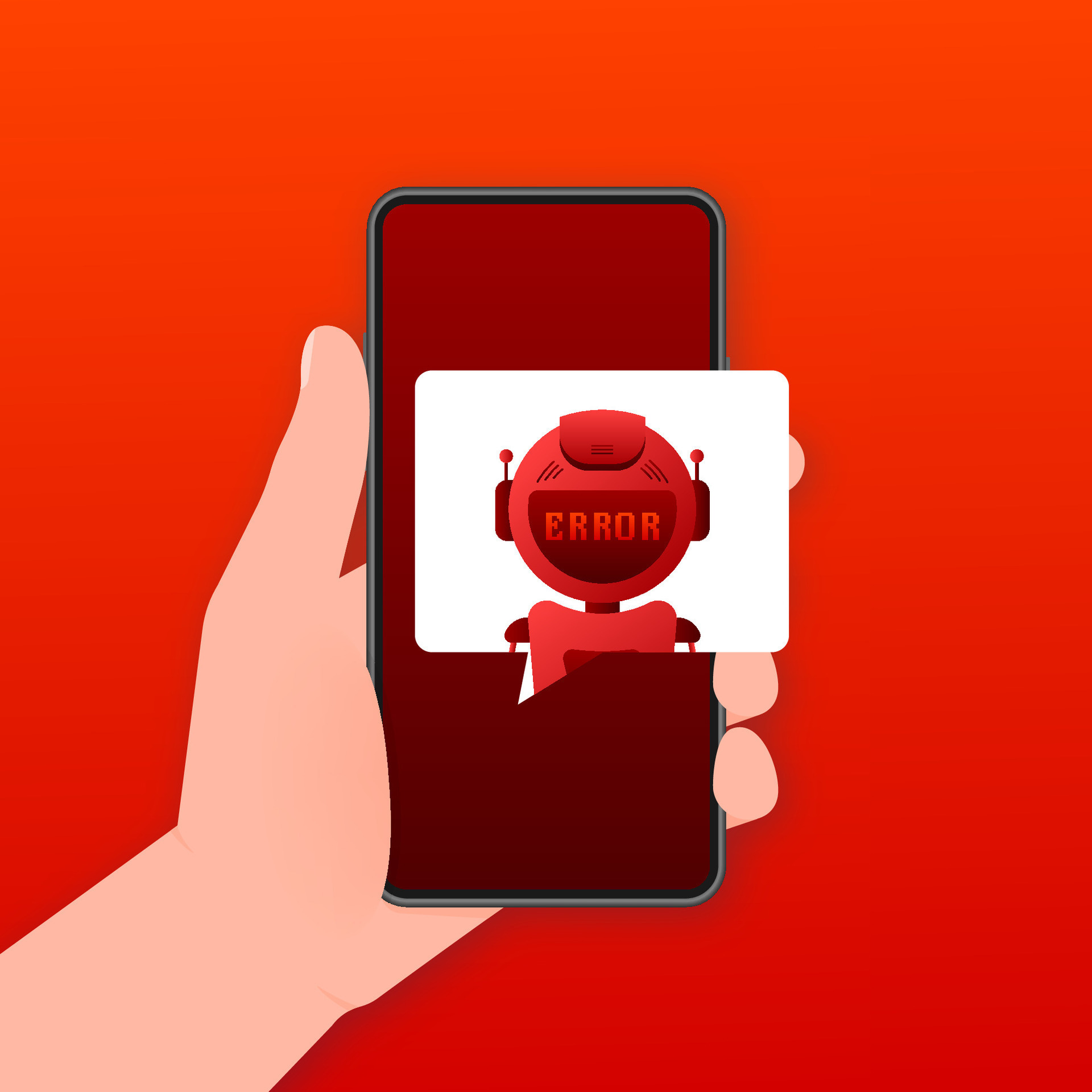 error chatbot glifo icono. silueta símbolo. talkbot con error en habla burbuja. error bot ...