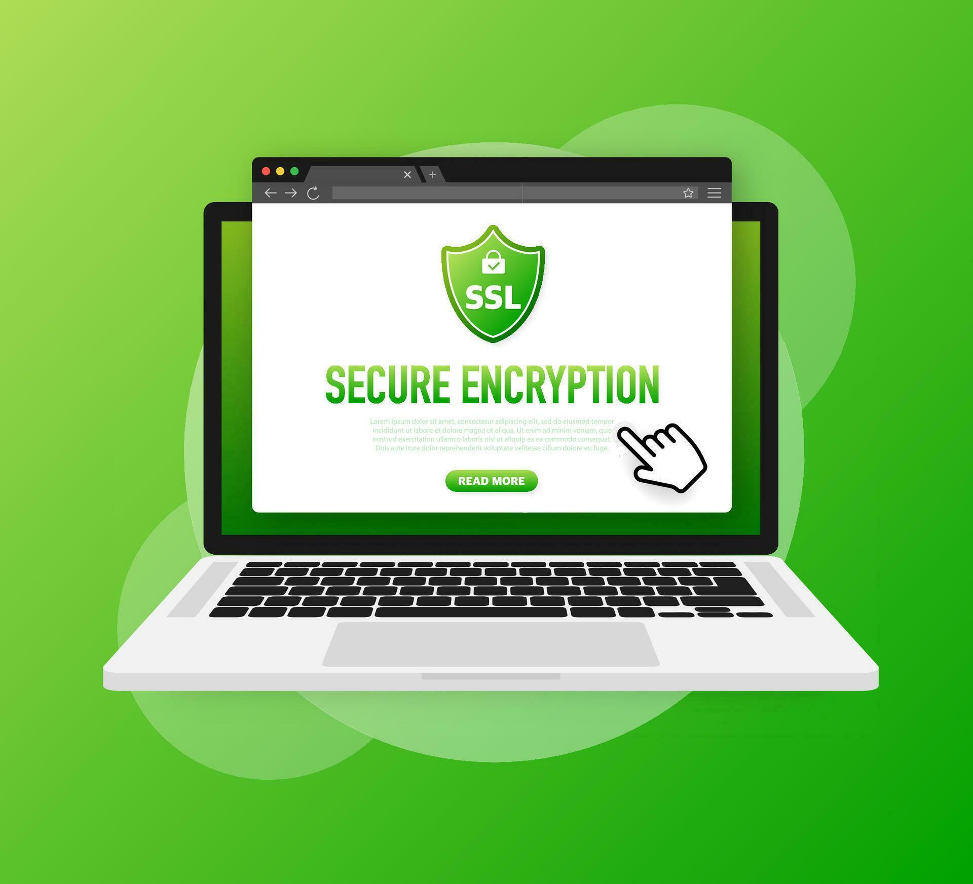 Secure Connection Icon Vector Illustration Isolated On White Background Flat Style Secured Ssl