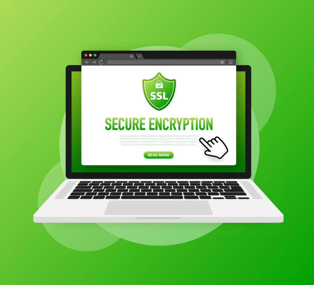 Secure Connection Icon Vector Illustration Isolated On White Background Flat Style Secured Ssl