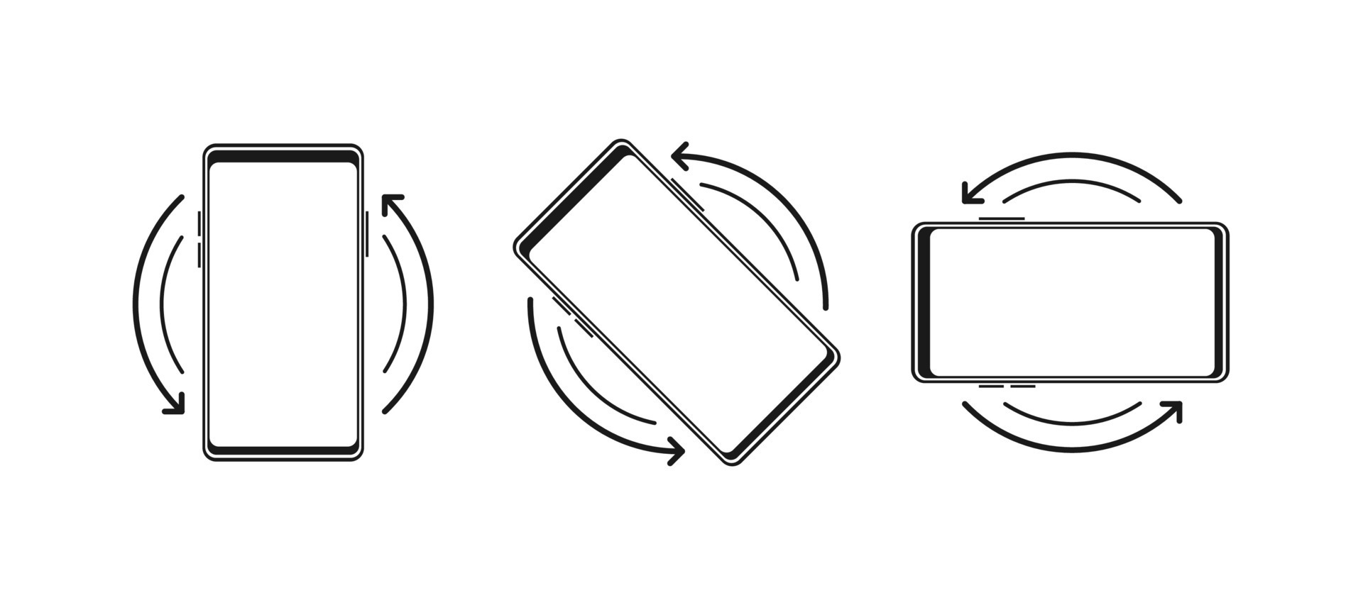 Rotate Mobile Phone Turn Your Device Device Rotation Symbol Vector