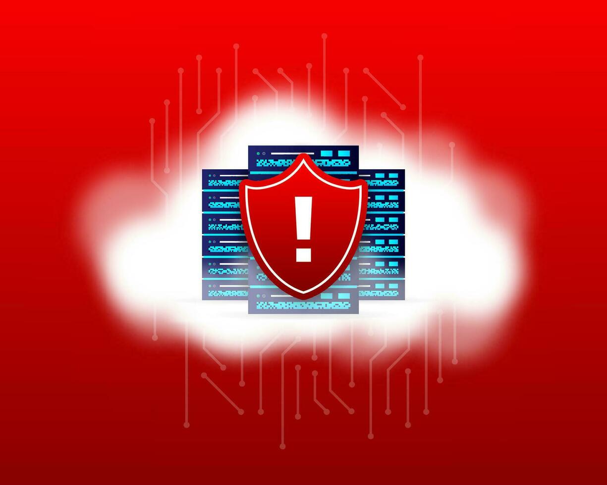 Data Base Cloud Network Servers Computer Hardware Technology Decorative Elements Vector