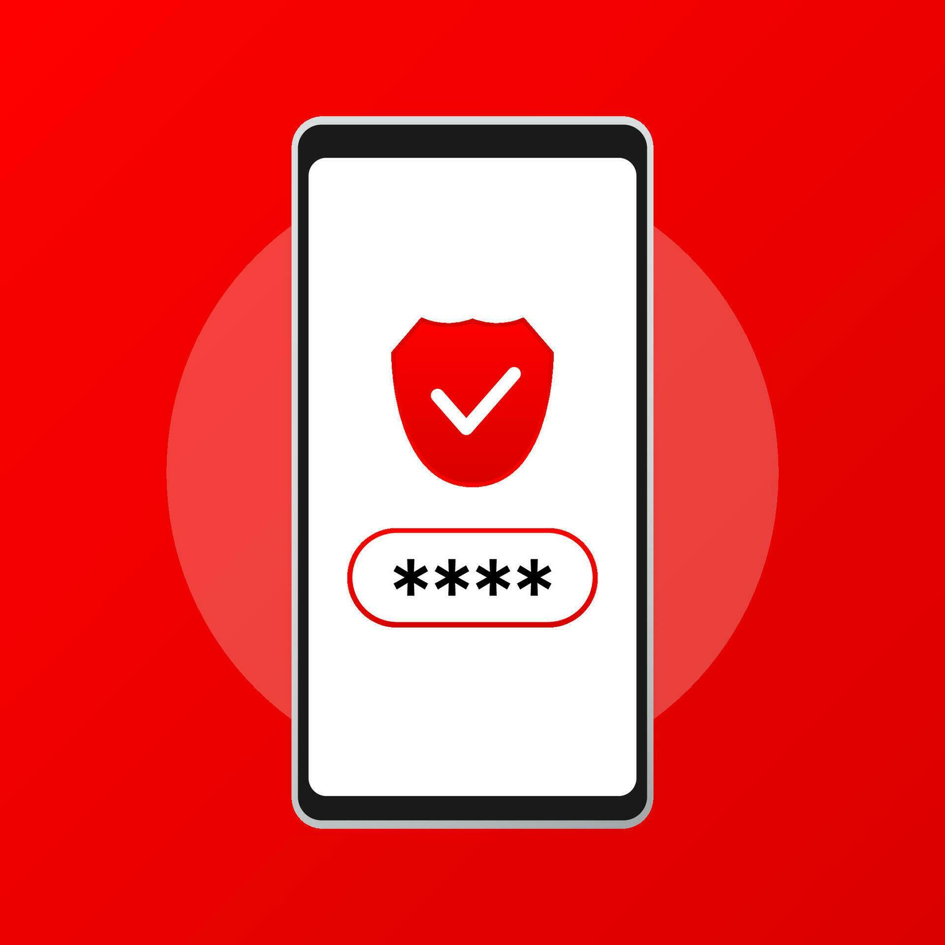 Smartphone Unlocked And Password Notification Vector Mobile Phone Security User Authorization