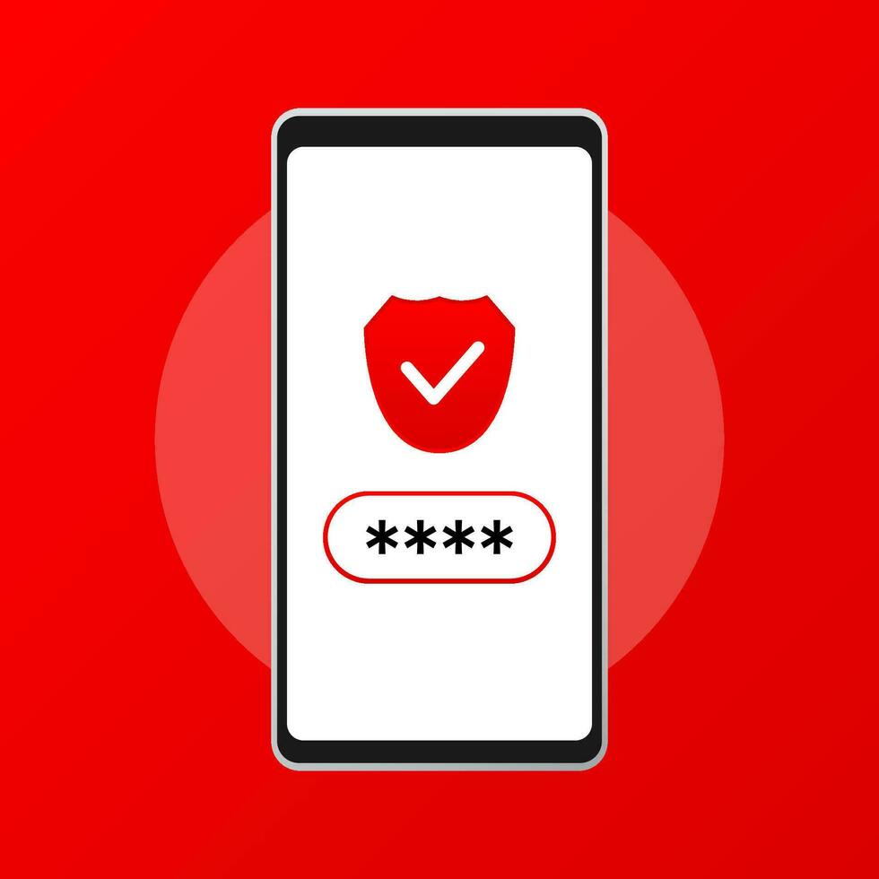 Smartphone Unlocked And Password Notification Vector Mobile Phone Security User Authorization