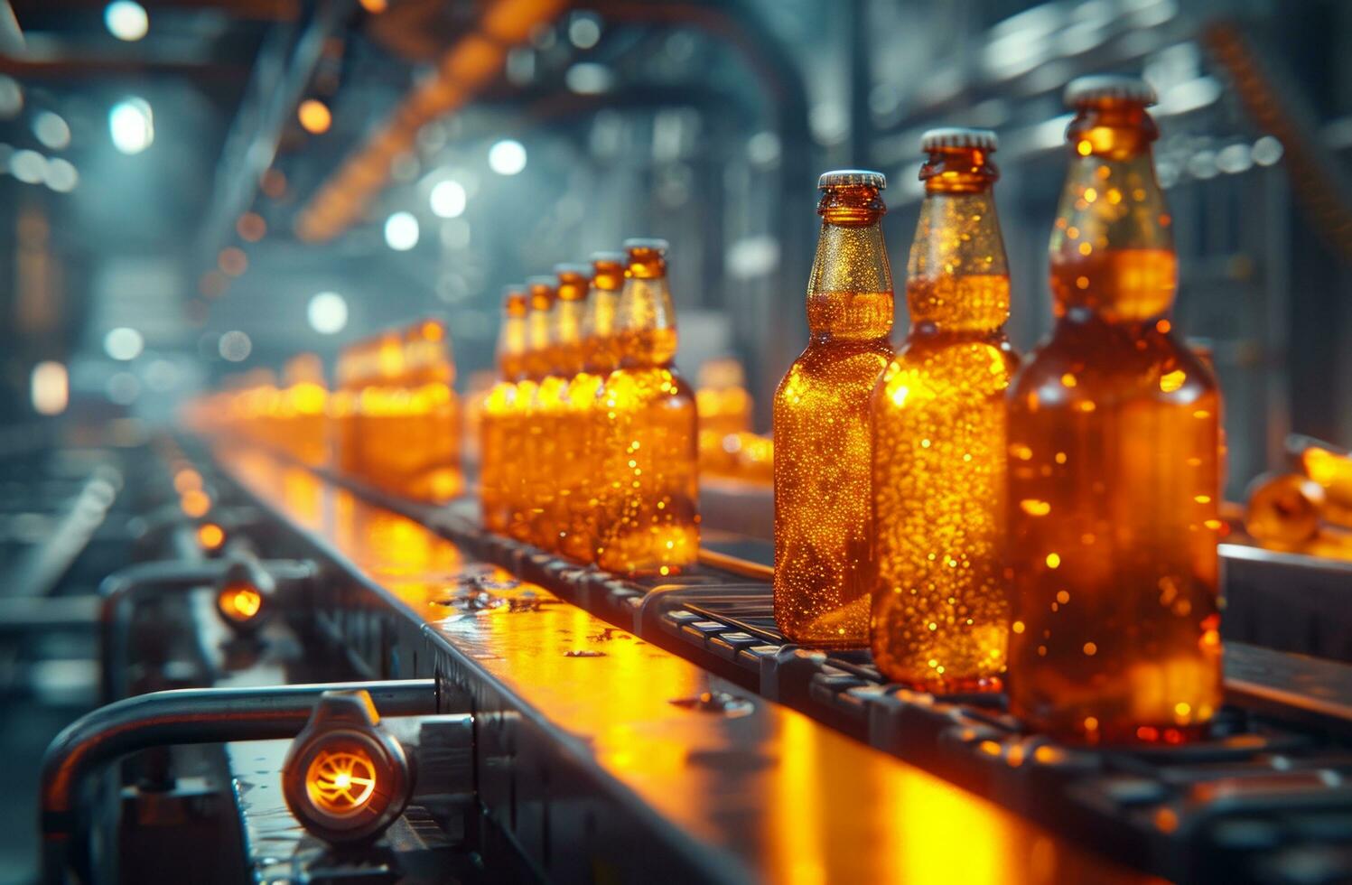 Ai Generated Pilsner Production Lager Breweries Are Starting To Use A New Beer Bottle Conveyor