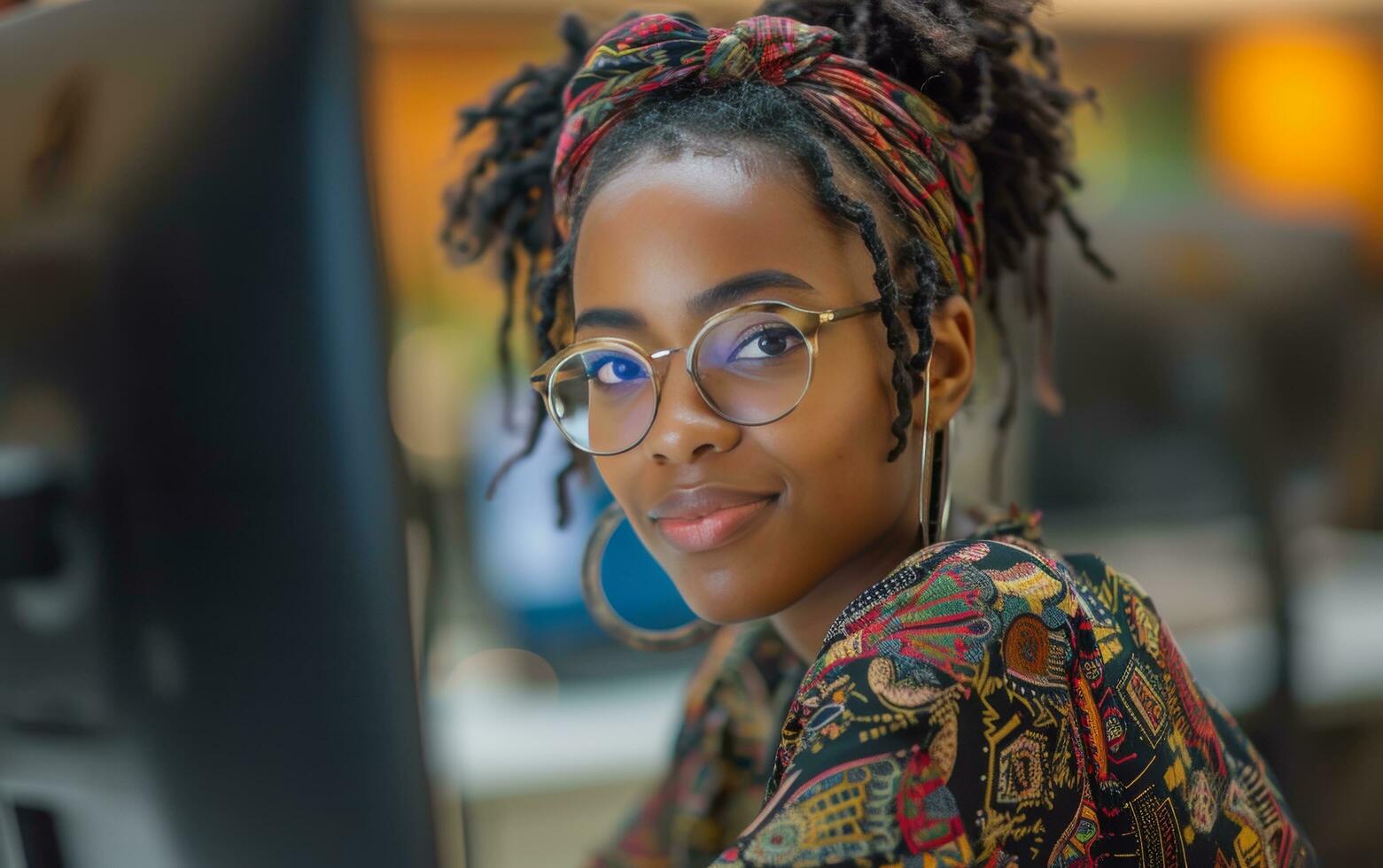 AI generated women on computer working at desktop computer 37040269 ...