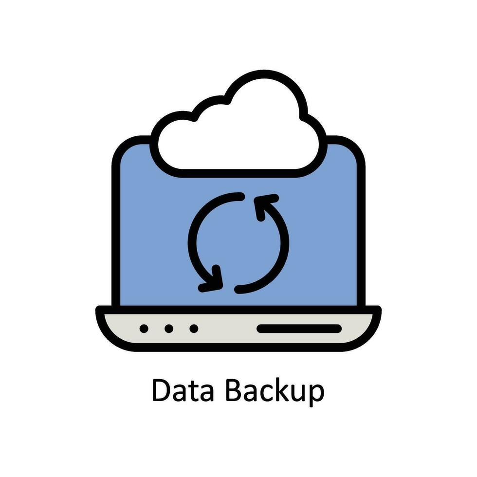 Data Backup vector Filled outline icon style illustration. EPS 10 File ... Data Backup vector Filled outline icon style illustration. EPS 10 File ...