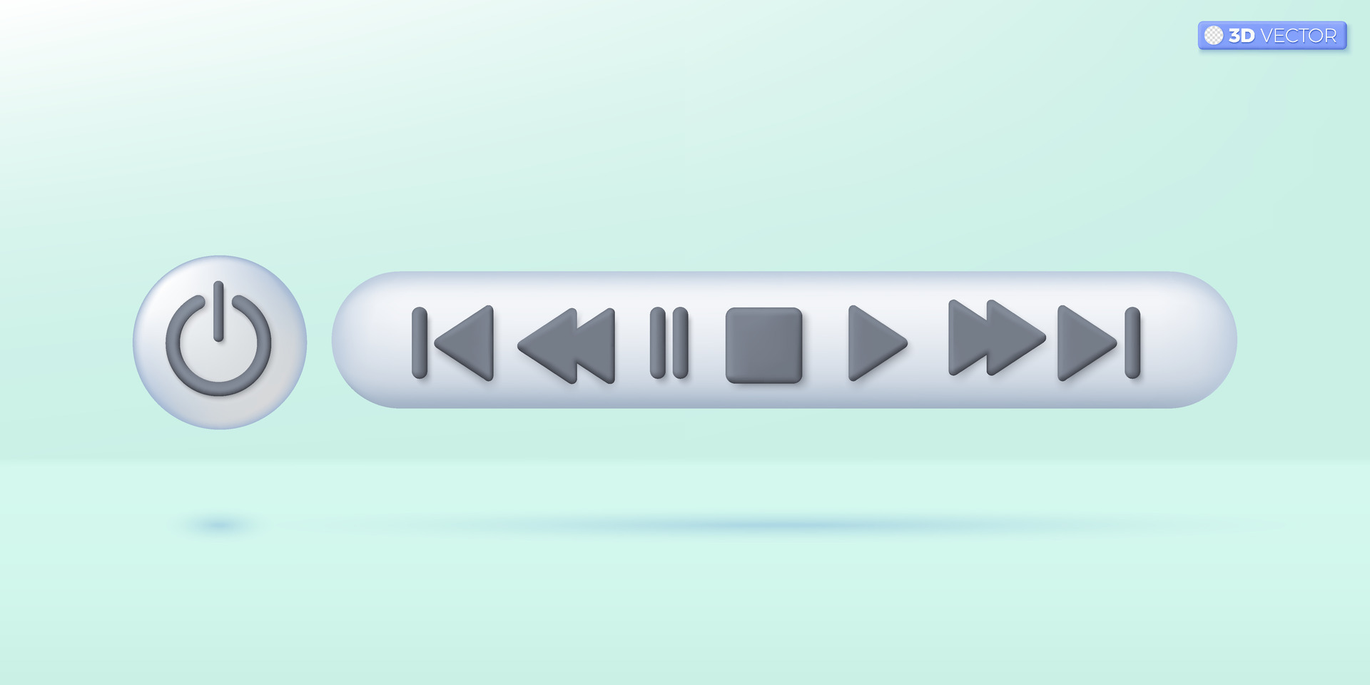 Media player control icon symbol. interface multimedia, audio music ...