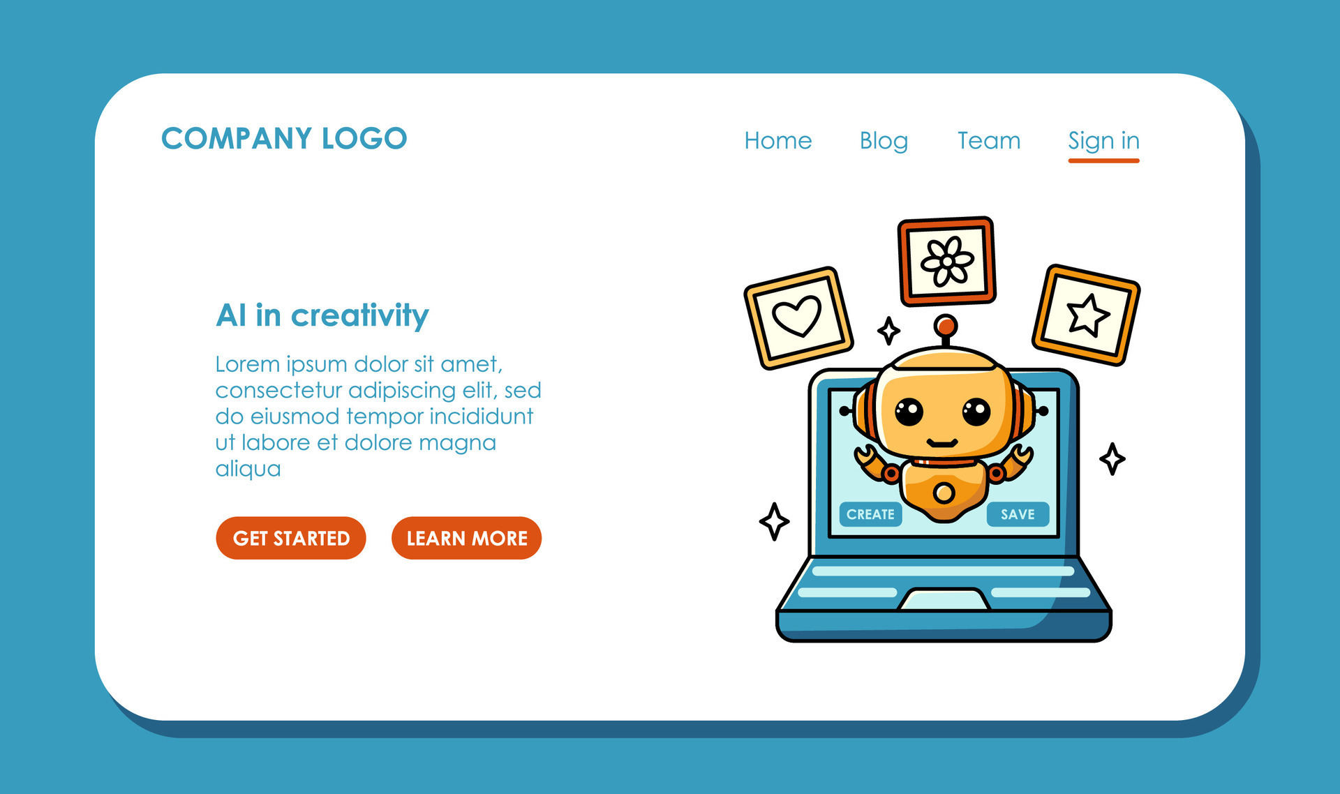 Web page design about using AI to generate images and illustrations ...