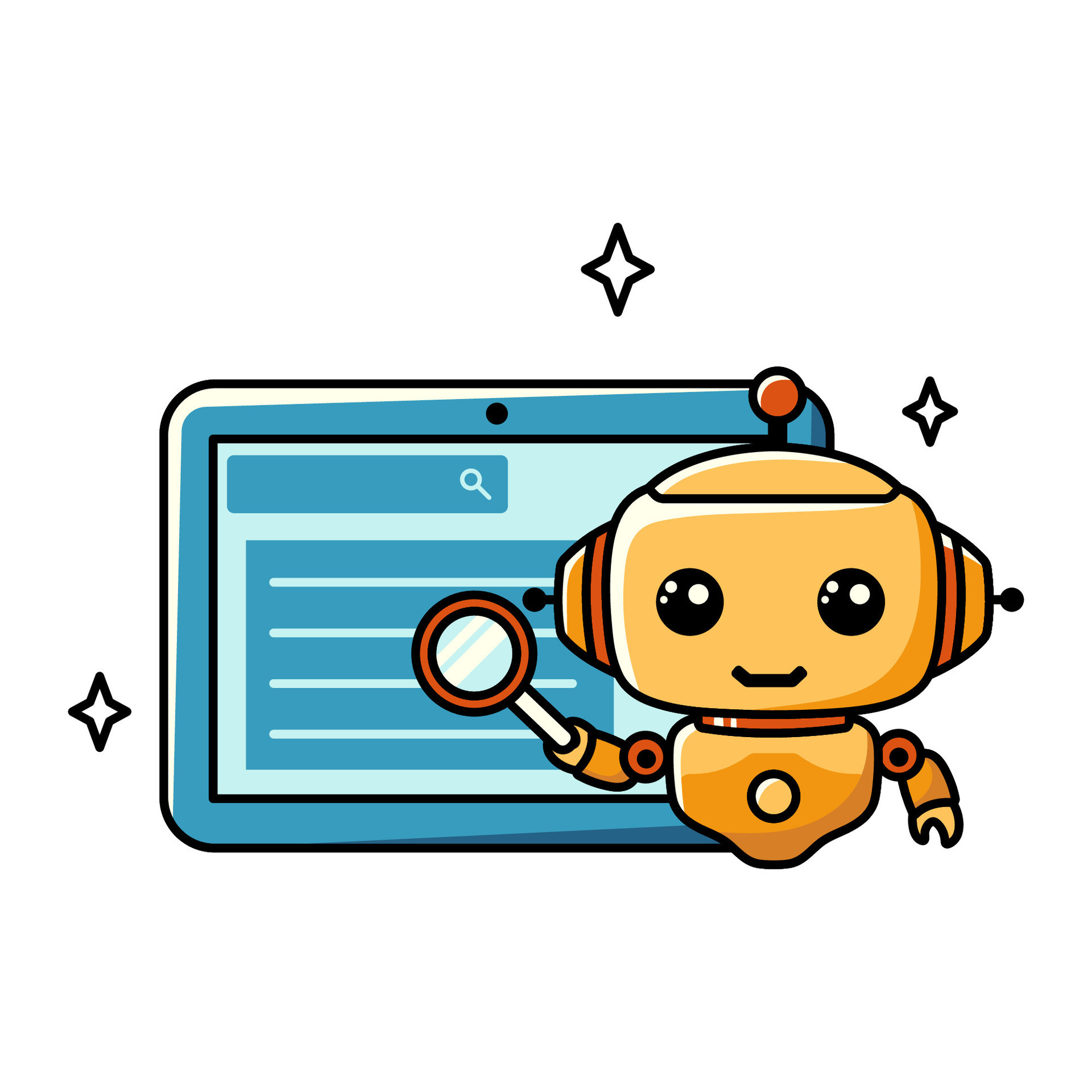 Using Ai For Information Retrieval Chat Bot Assistant For Online Applications Cartoon Vector