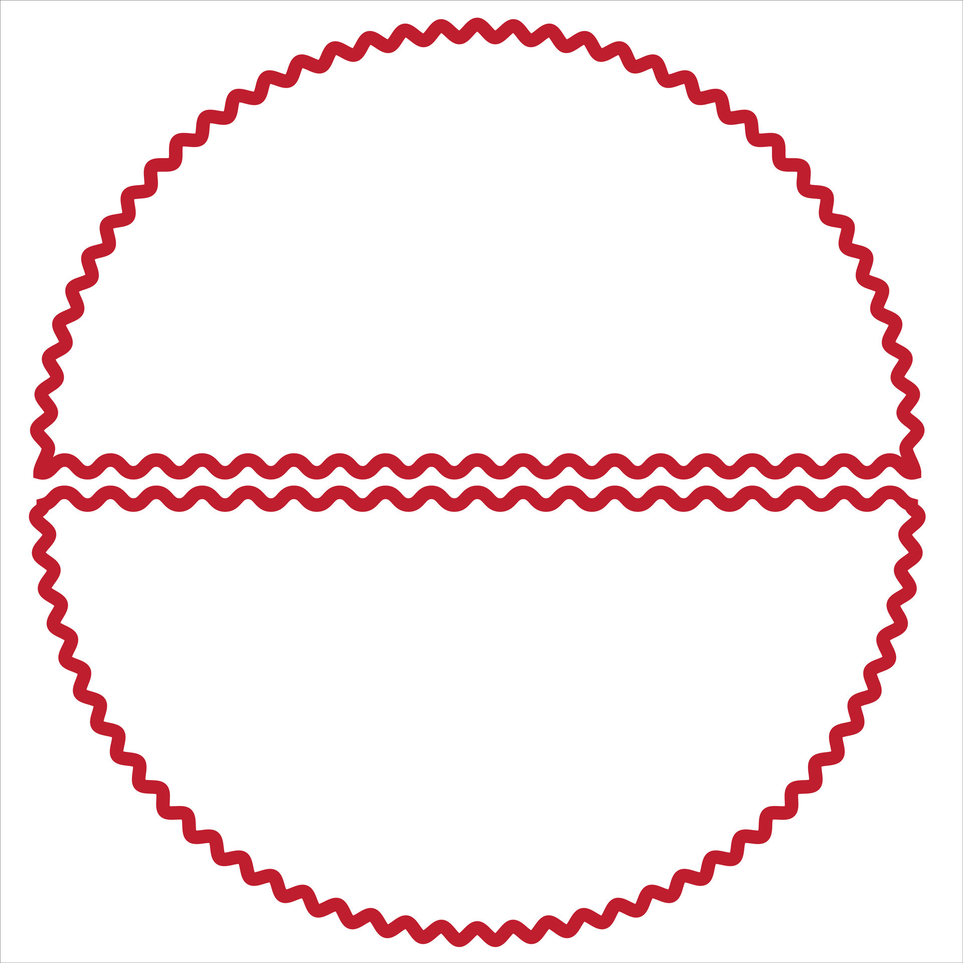 Zig Zag Edge Circle Shape Collection Jagged Circle Elements Set Black