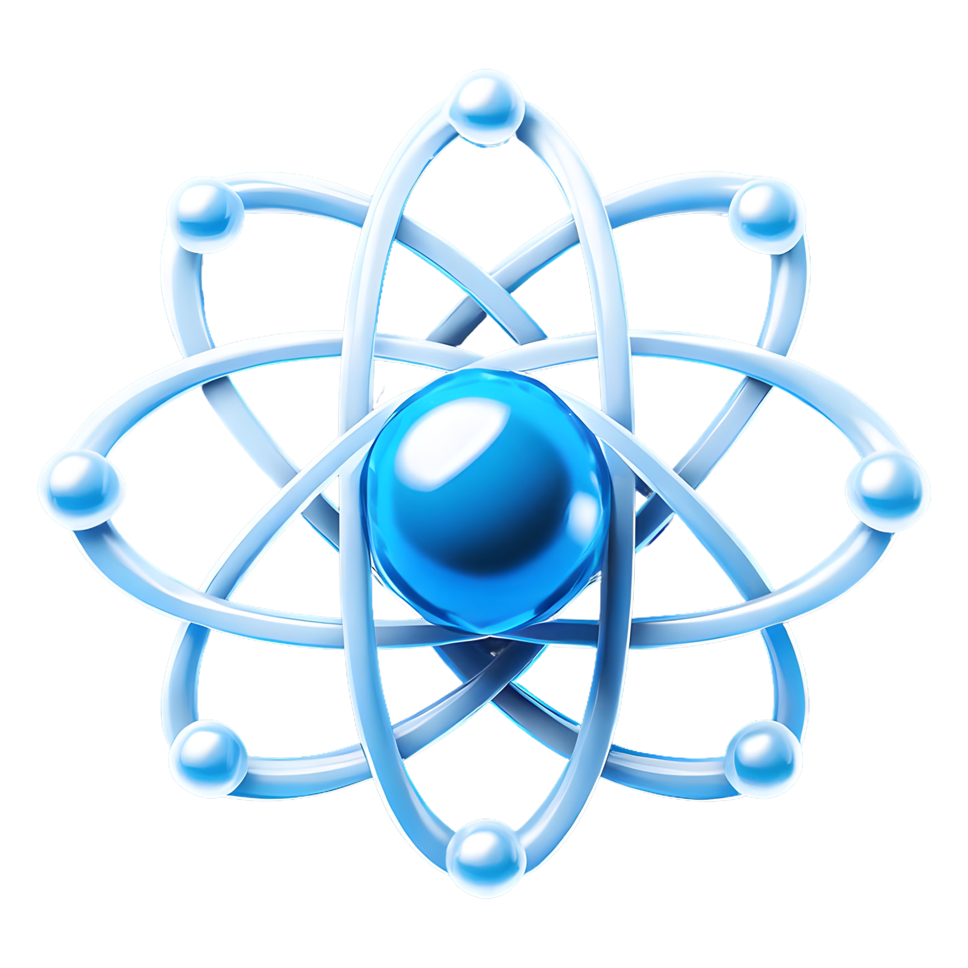 AI generated Atom Symbol 3d isolated on transparent background 37047081 PNG