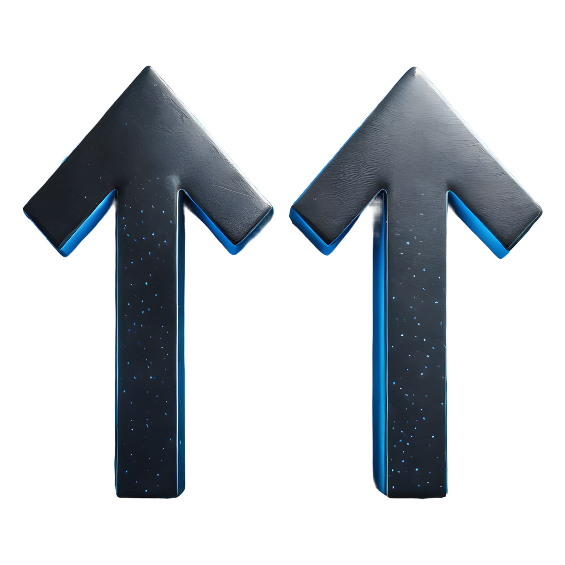 Ai Generated Two Up Directional Arrows Symbol 3d Isolated On