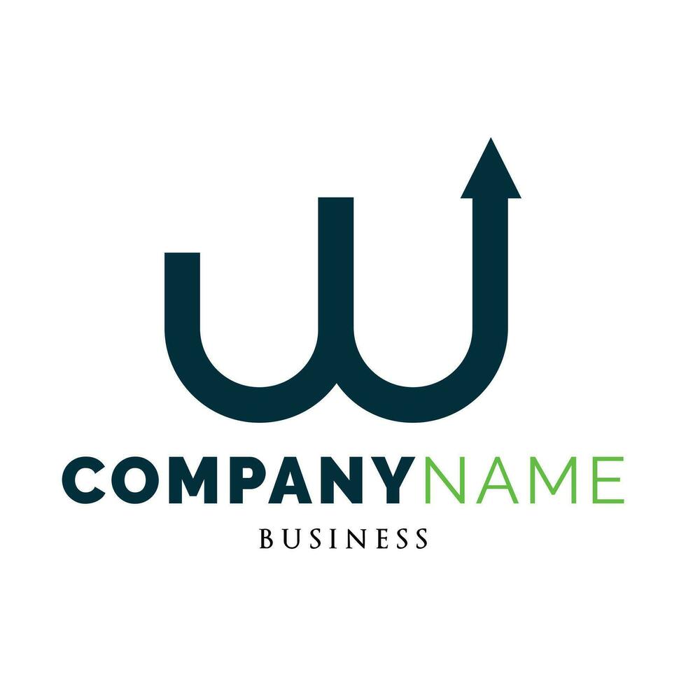 Initial Letter W Arrow Up Icon Logo Design Template 37047772 Vector Art ...