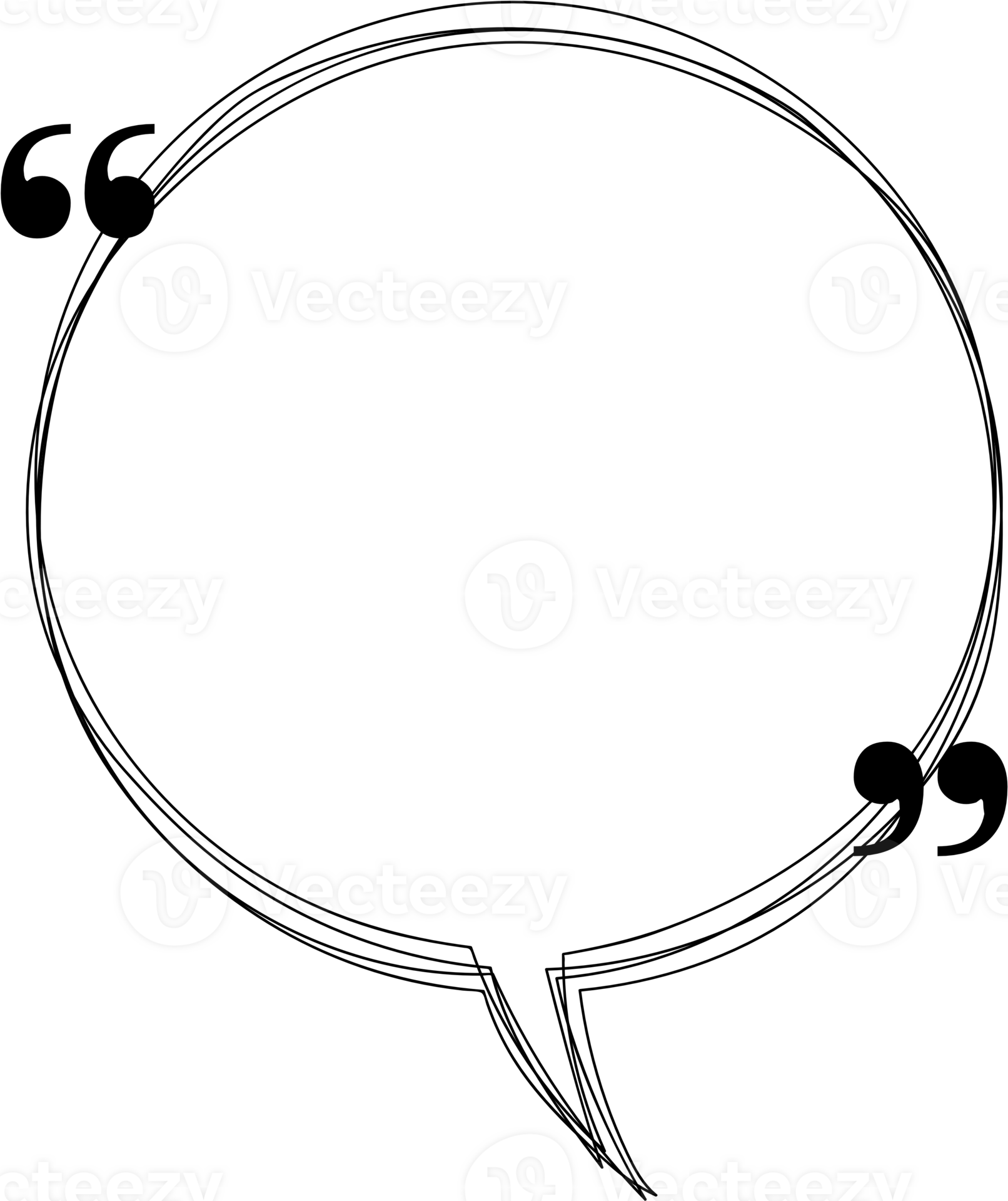 Black and white speech bubble balloon with quotation marks, icon sticker memo keyword planner ...