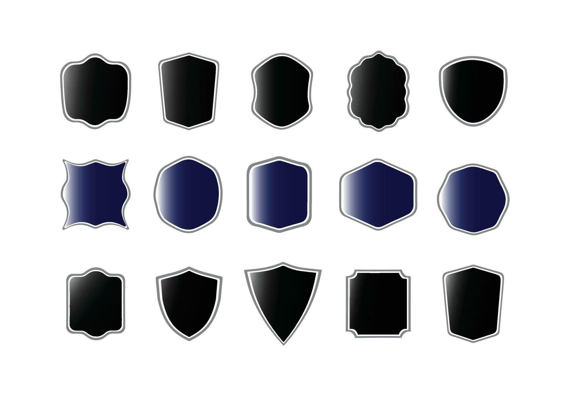 Shield Blank Icon Vector Set Security Illustration Sign Collection