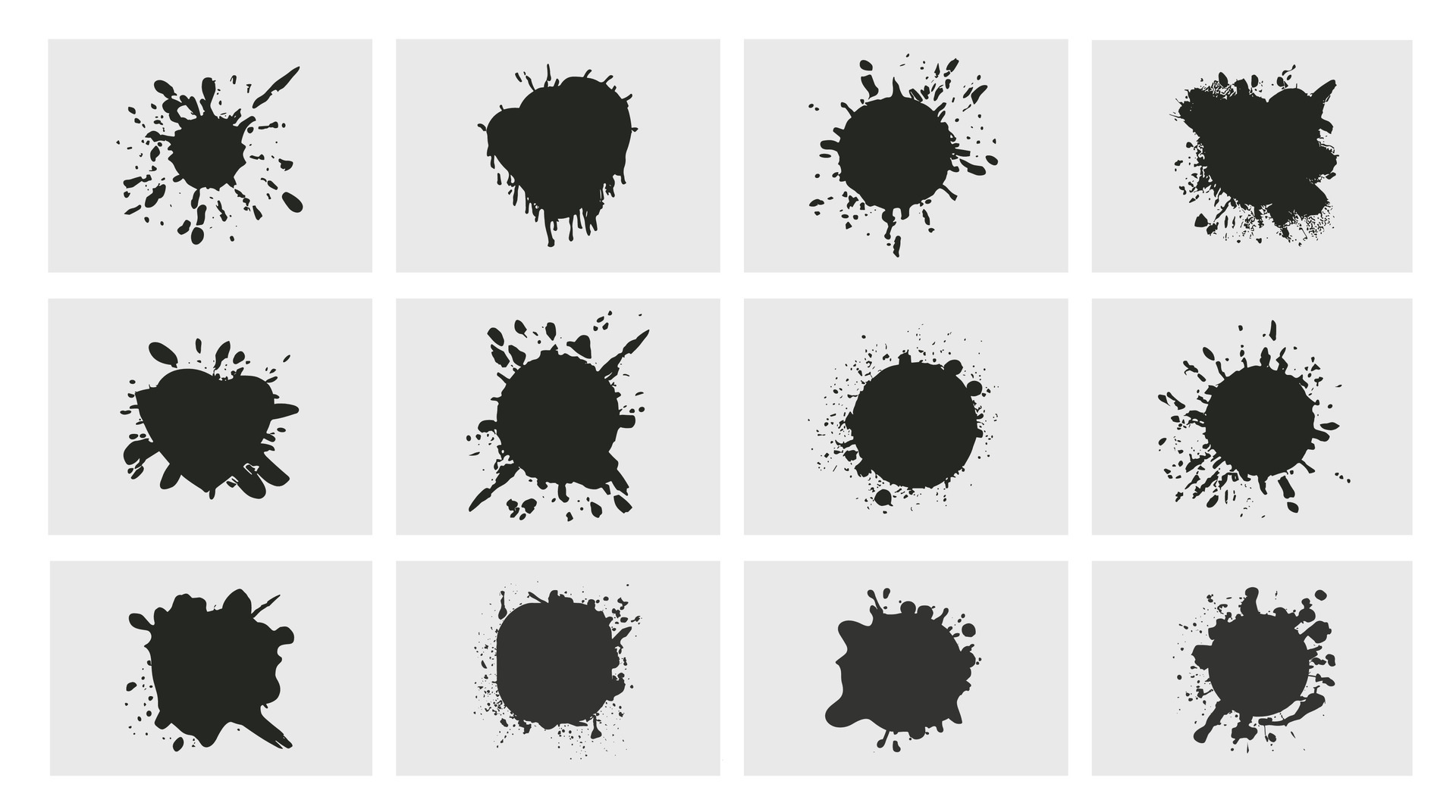 Abstract black ink spot set, Ink drop effect ink splash vector on white ... Abstract black ink spot set, Ink drop effect ink splash vector on white ...