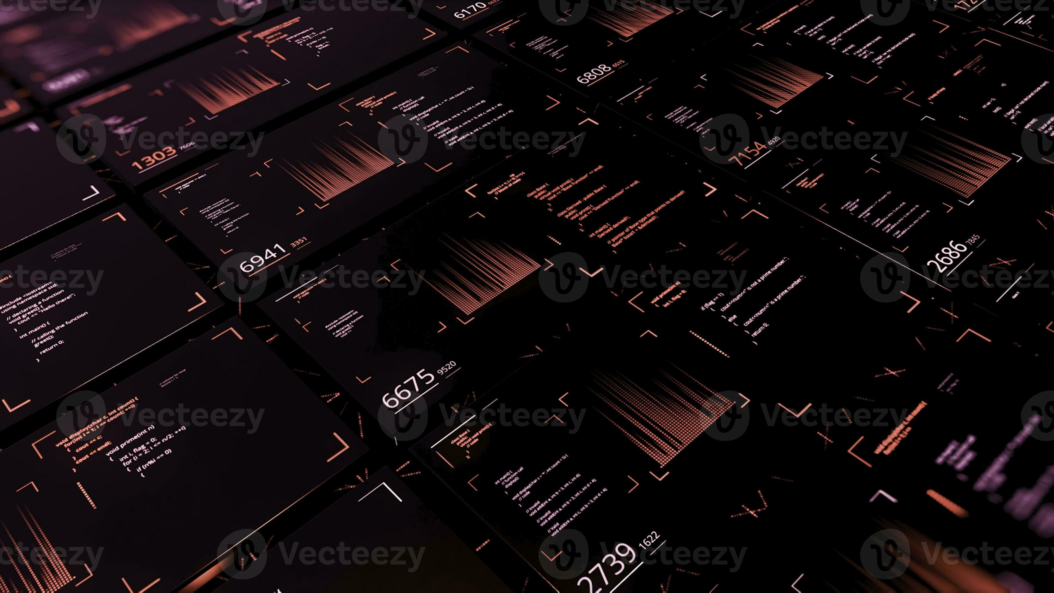 High-tech touch graphics with computer data. Animation. Technologies of ...