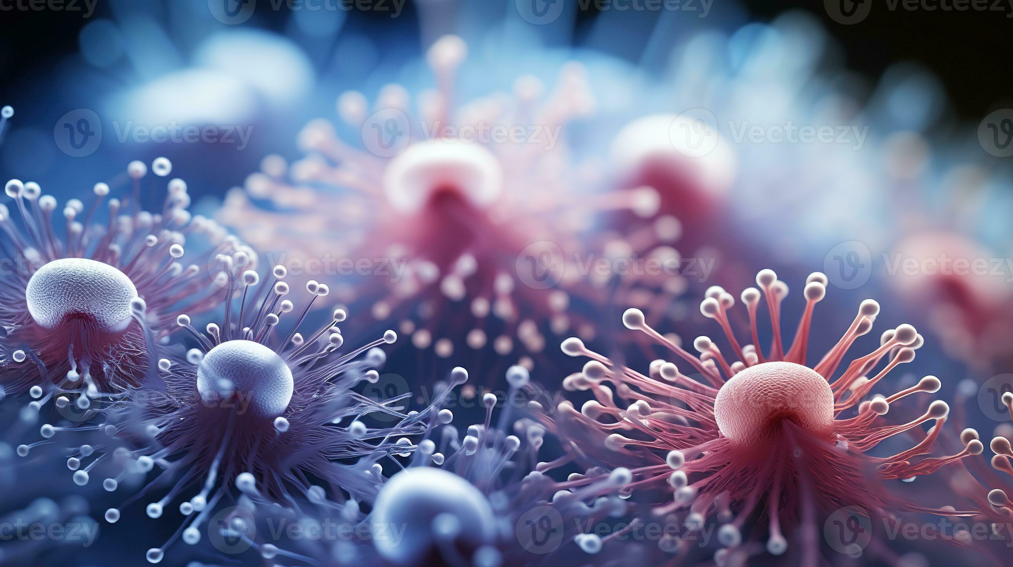 AI generated Candida and bacteria colonies under a microscope. Generative AI 37061920 Stock ...