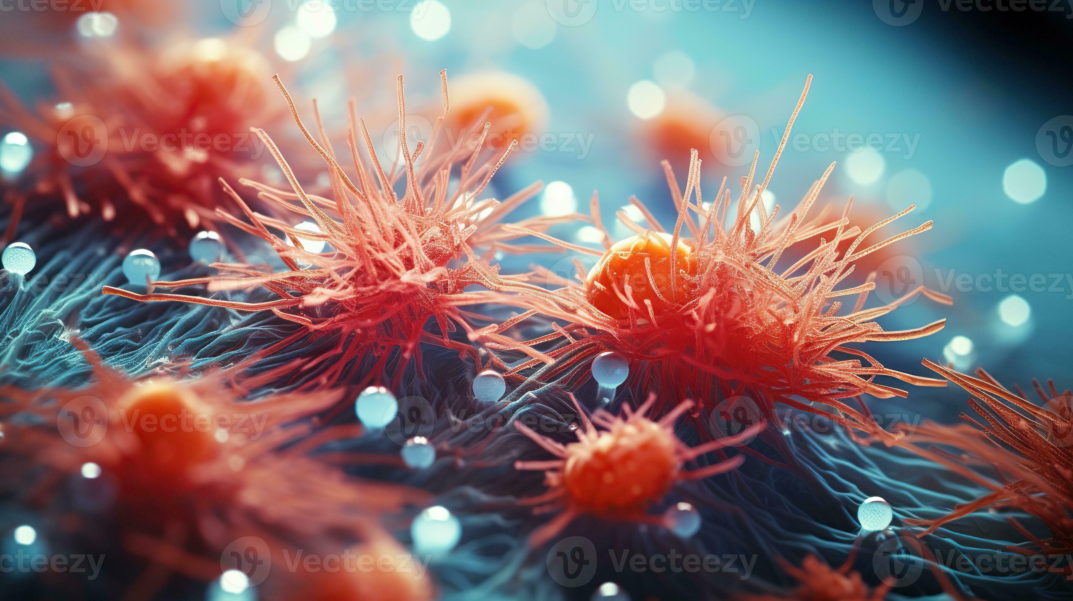 AI generated Candida and bacteria colonies under a microscope. Generative AI 37062521 Stock ...