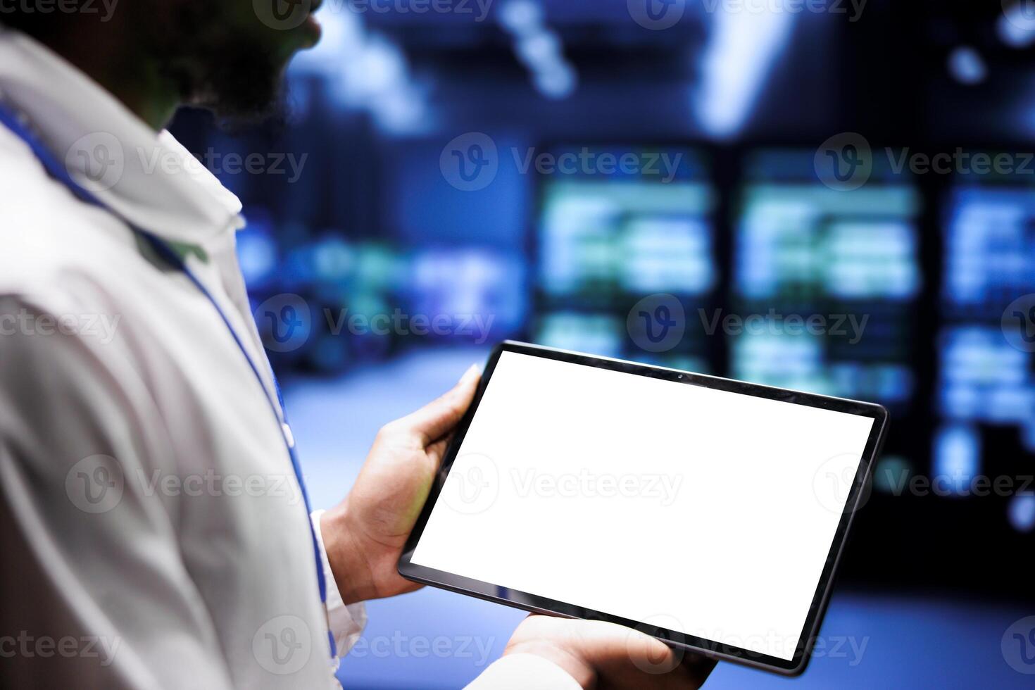 It Developer Auditing Supercomputers Doing Elaborate Computations Programmer Using Mock Up