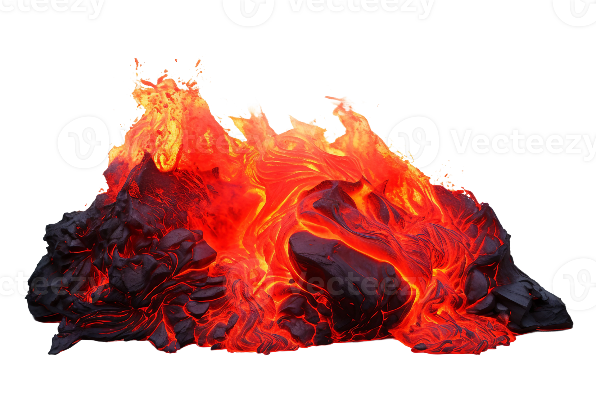 AI generated Volcanic Lava on transparent background. 37070350 PNG