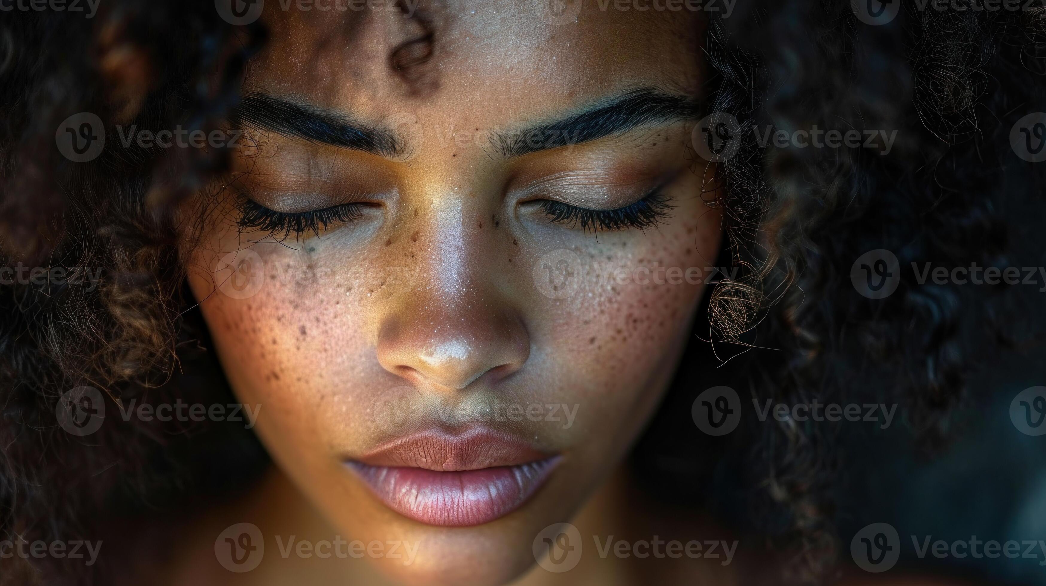 AI generated Close up portrait of beautiful african american woman with ...