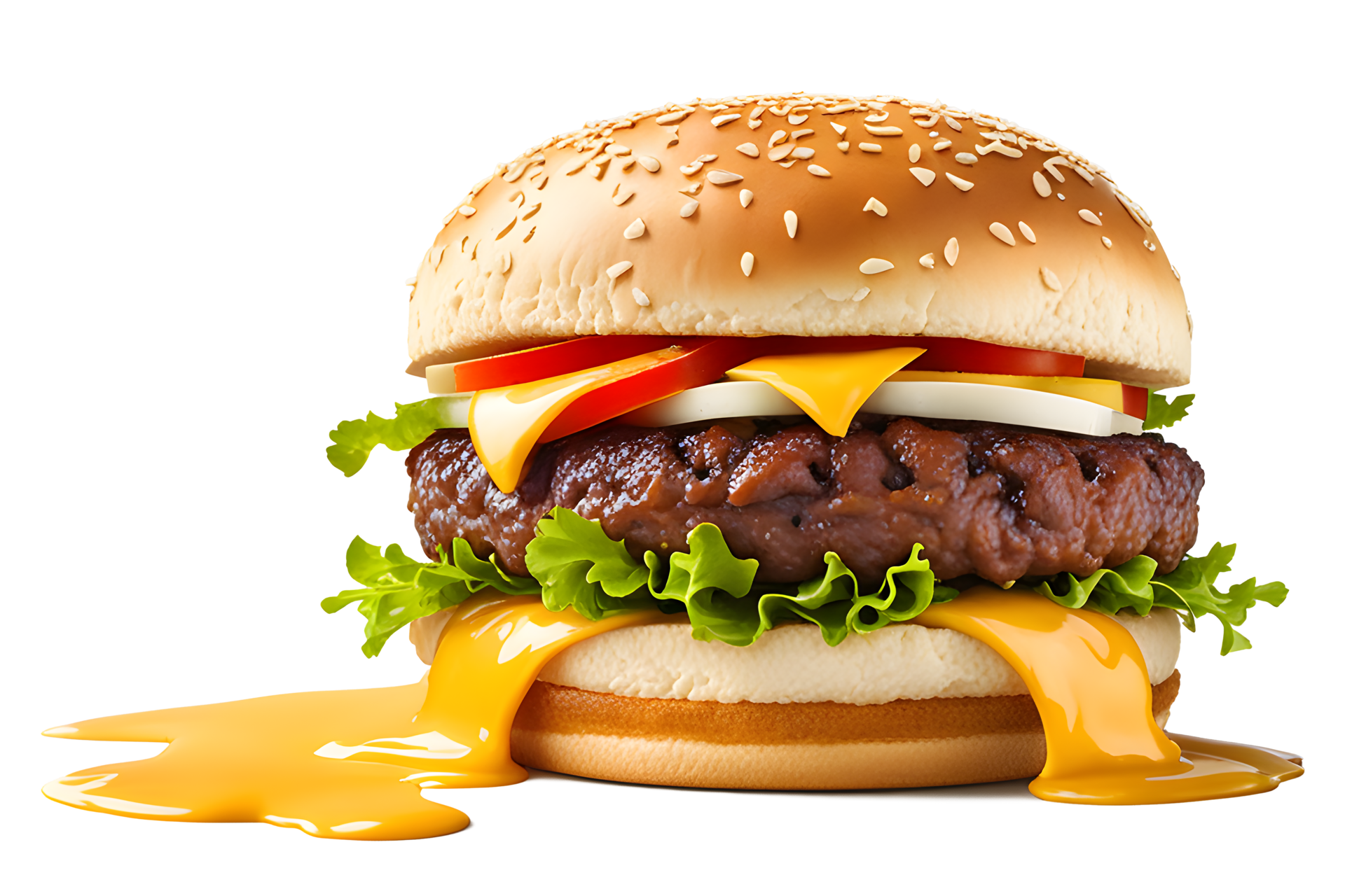 AI generated fast food fresh delicious burger, high quality isolated ...