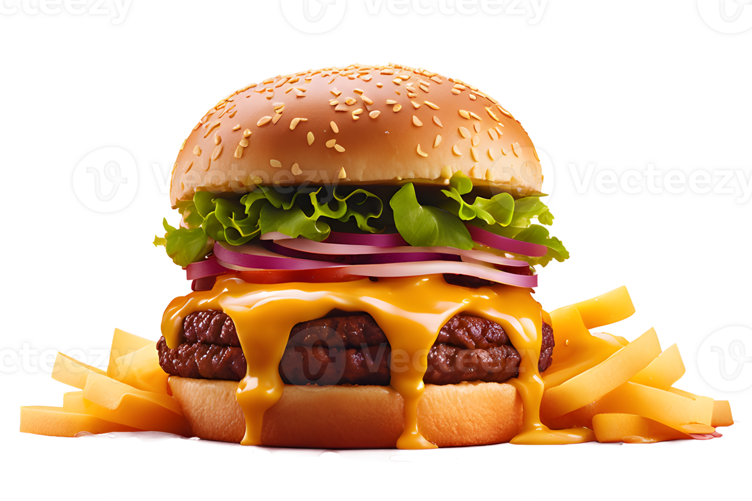 AI generated fast food fresh delicious burger, high quality isolated ...