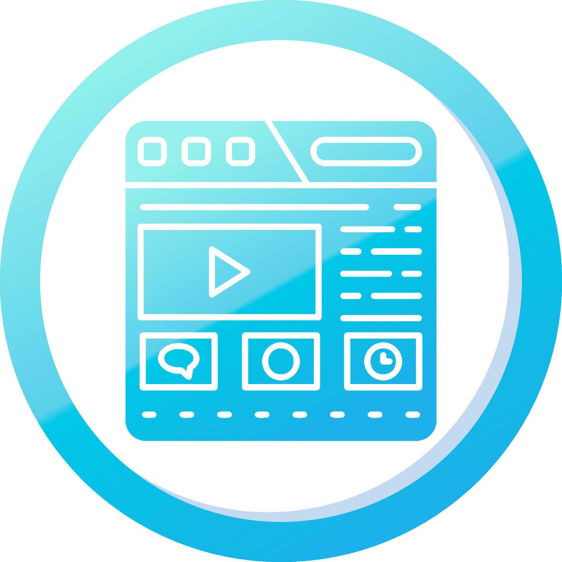 Website Solid Blue Gradient Icon 37084876 Vector Art at Vecteezy