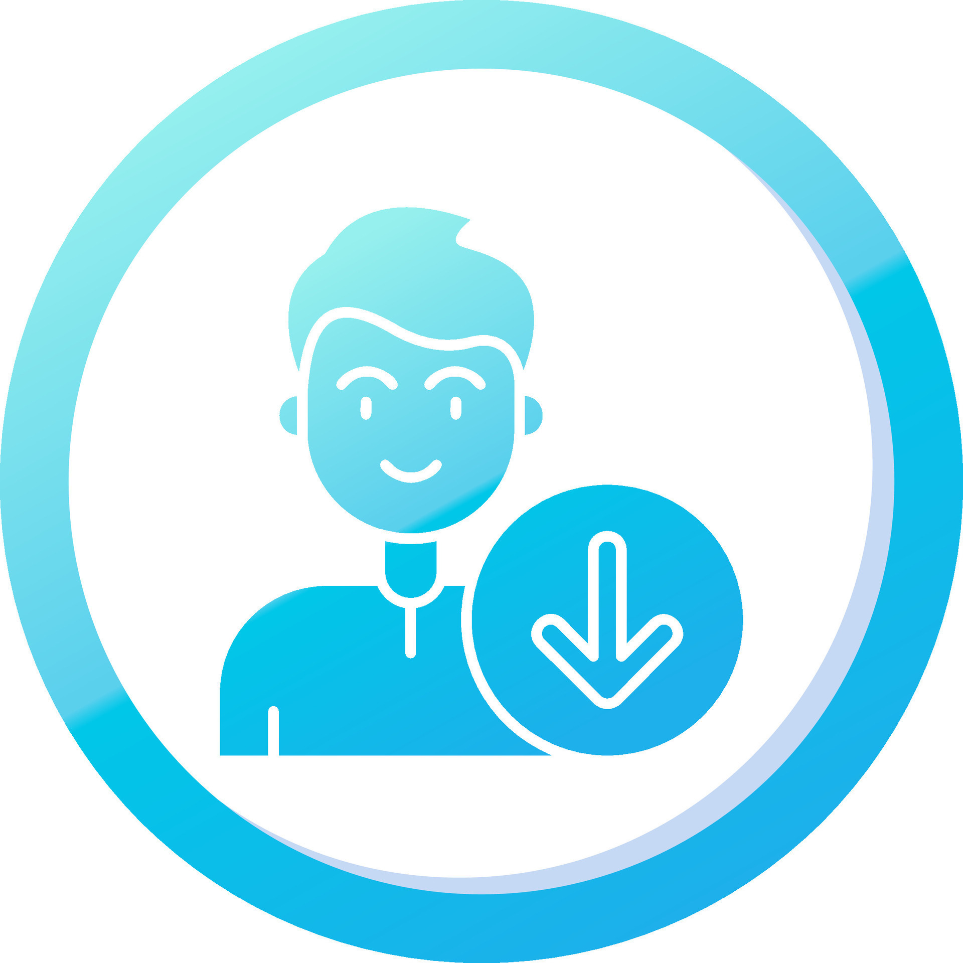 Down Solid Blue Gradient Icon 37085508 Vector Art at Vecteezy