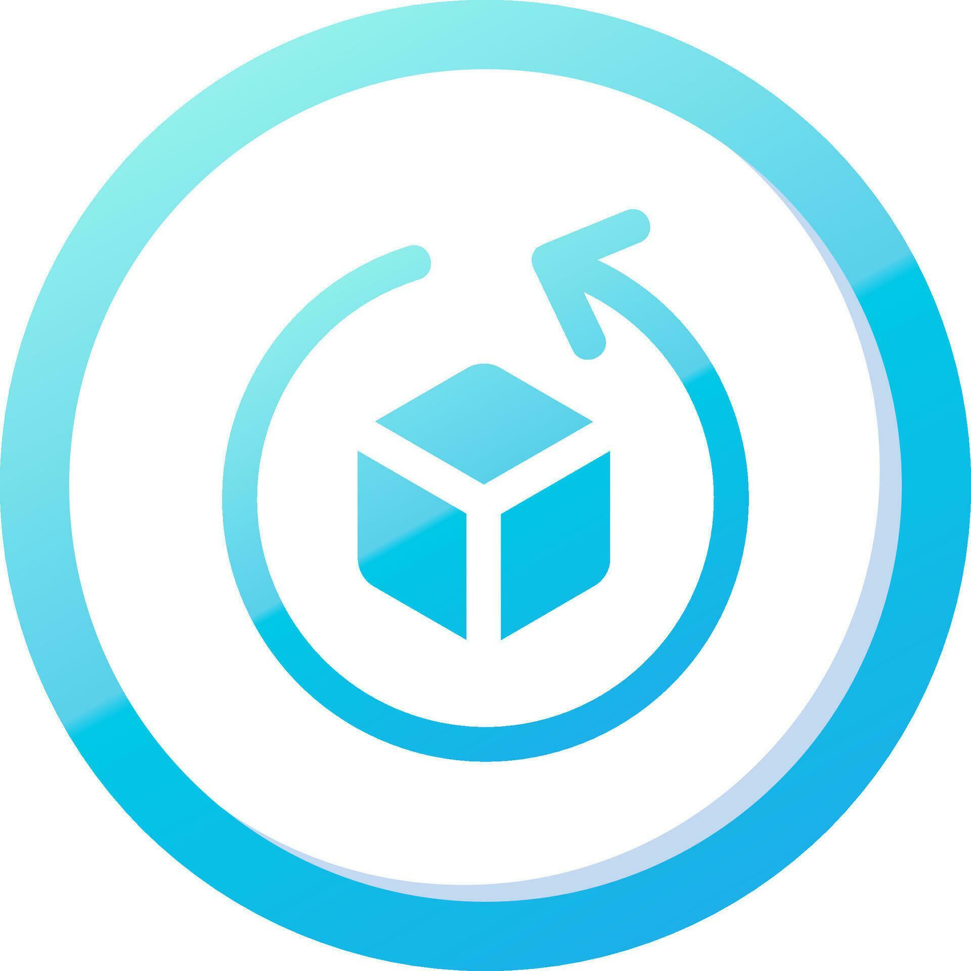 Rotate object Solid Blue Gradient Icon 37086207 Vector Art at Vecteezy