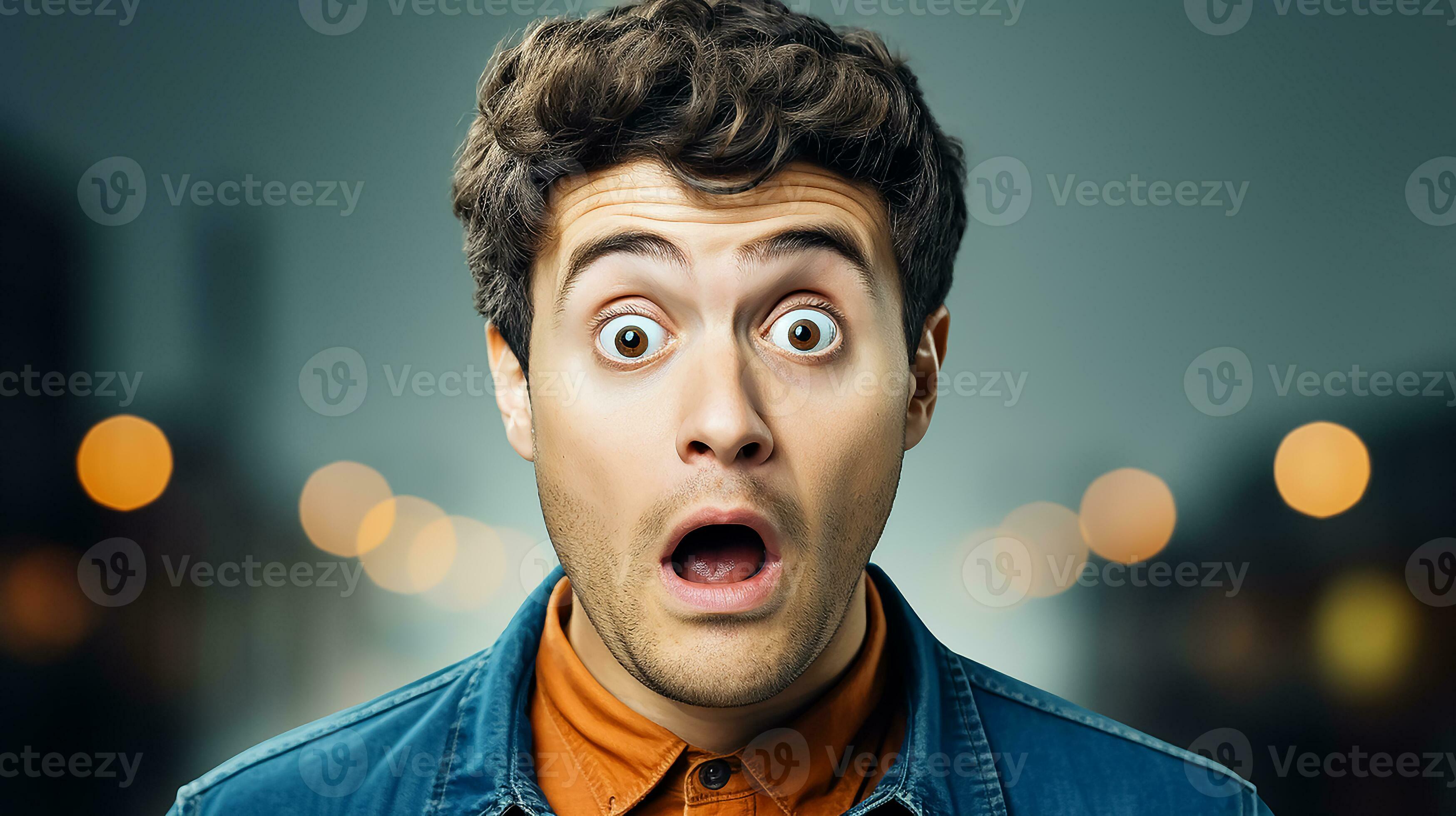AI generated Shocked surprised expression man 37098778 Stock Photo at ...