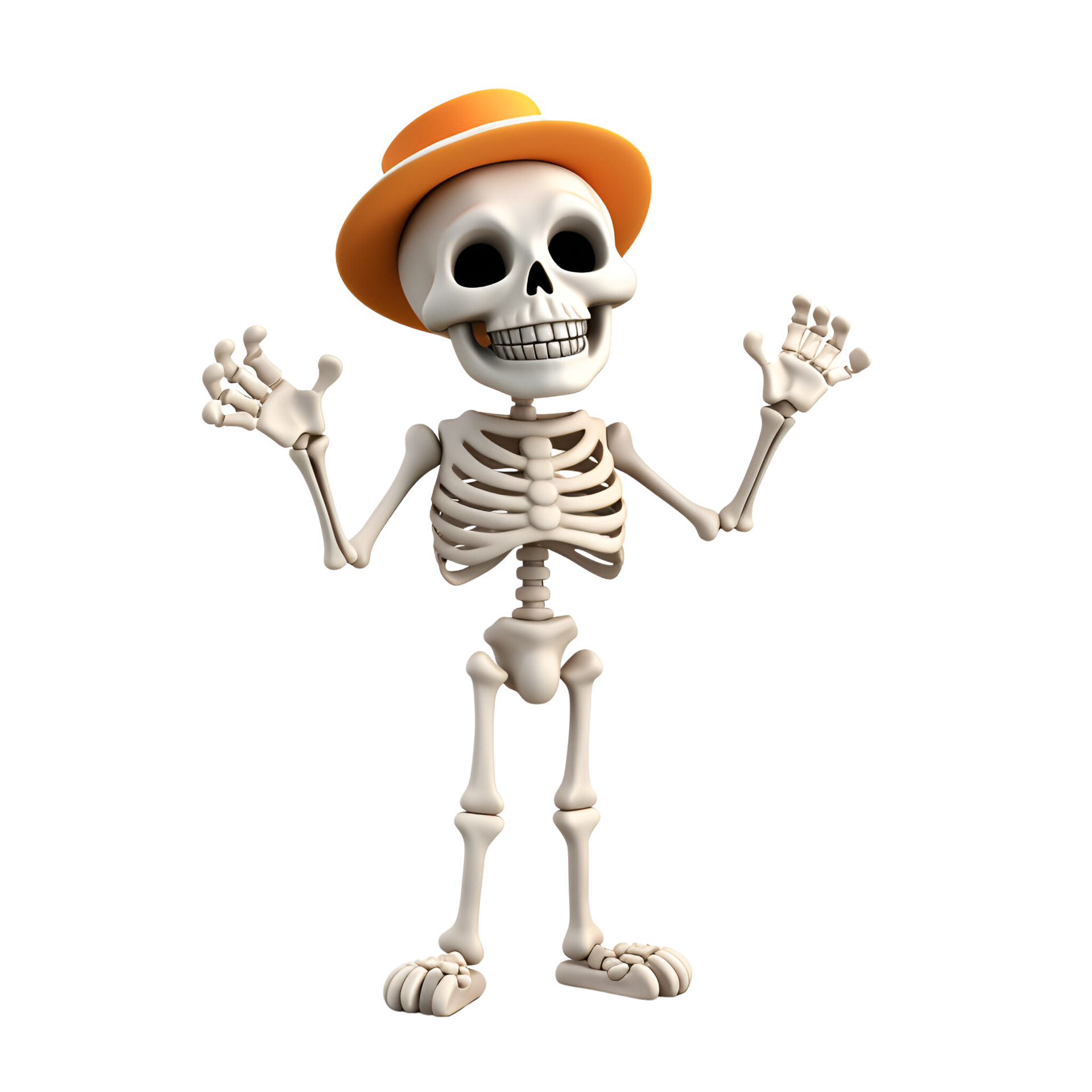 Halloween Skeleton 3d Cartoon No Background Perfect For Print On Demand 37105287 Png
